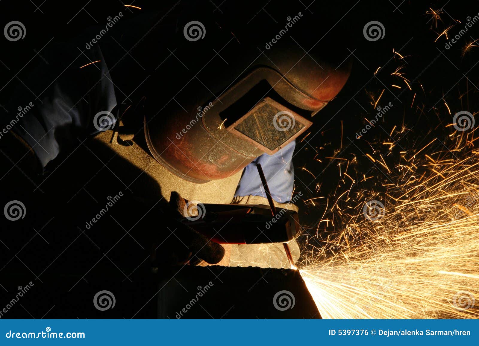 Metal Welder Working stock photo. Image of work, welding - 5397376