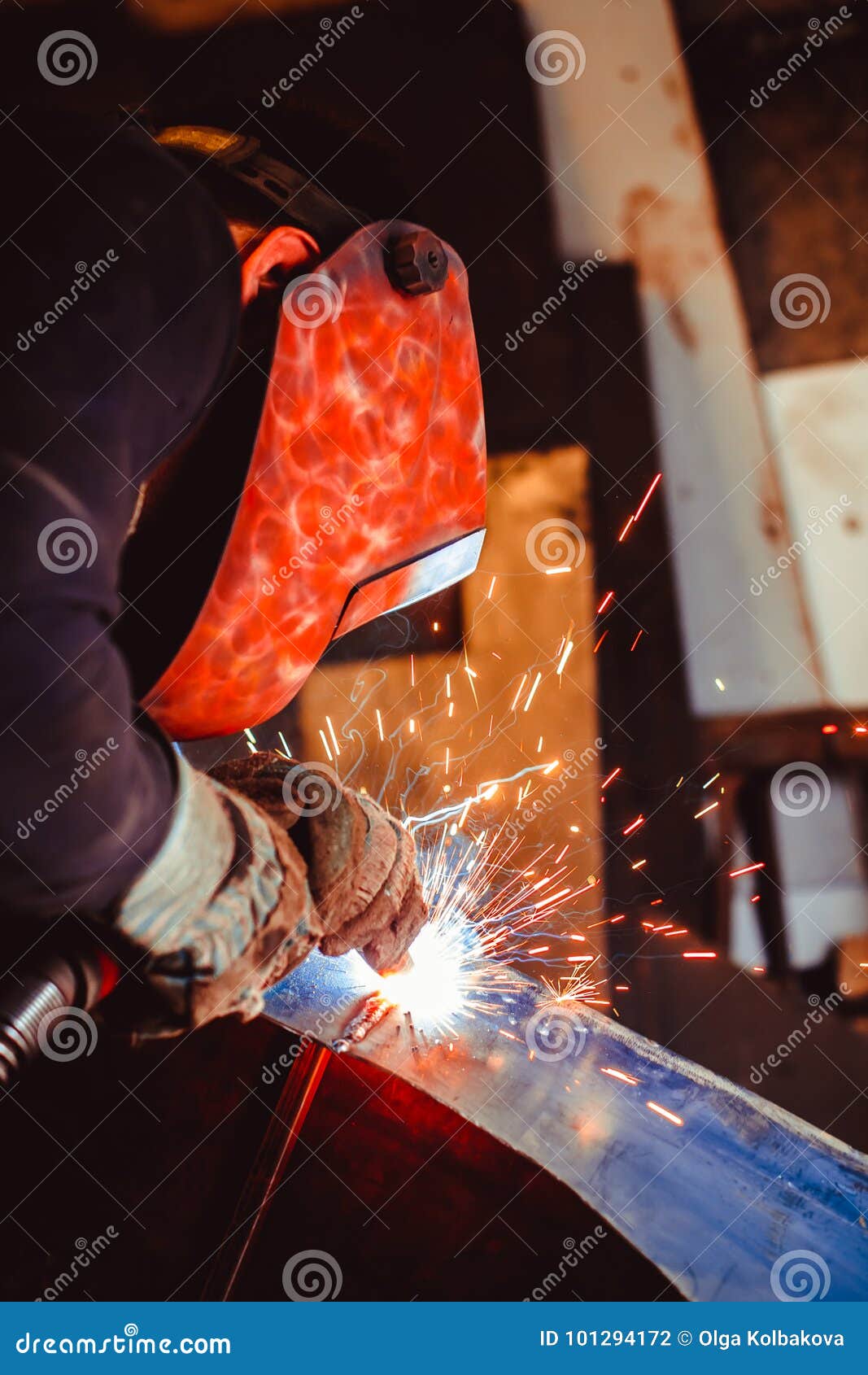 Metal Welding with Sparks and Smoke Stock Photo - Image of blaze, link ...