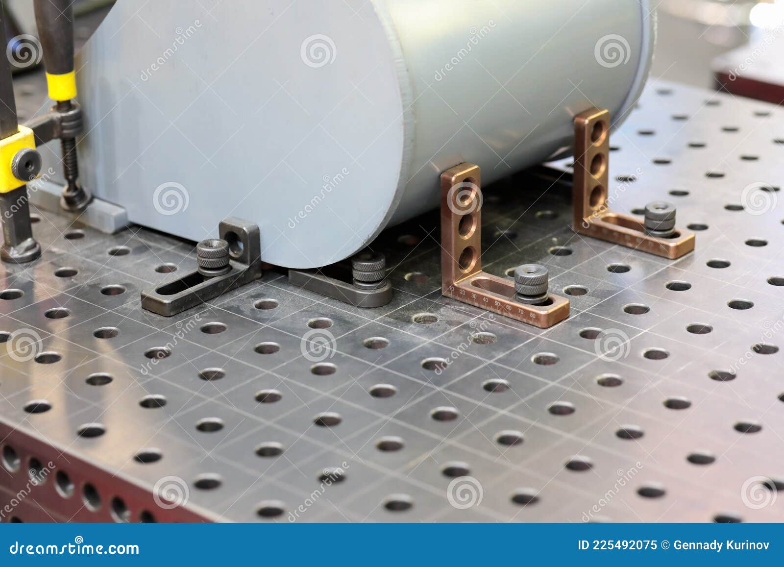 Metal Welding Table with Workpiece Stock Image - Image of clamp ...