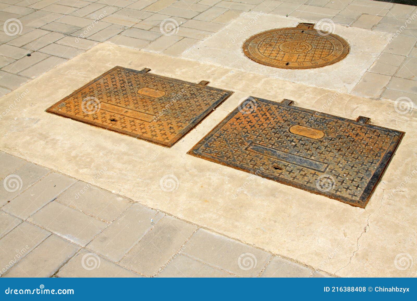 Metal Well Lid stock photo. Image of municipal, water - 216388408