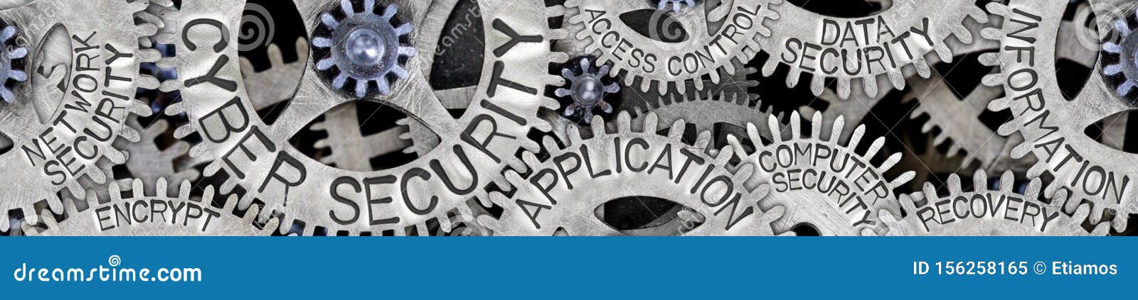 Metal Wheel with Cyber Security Concept Stock Image - Image of data ...