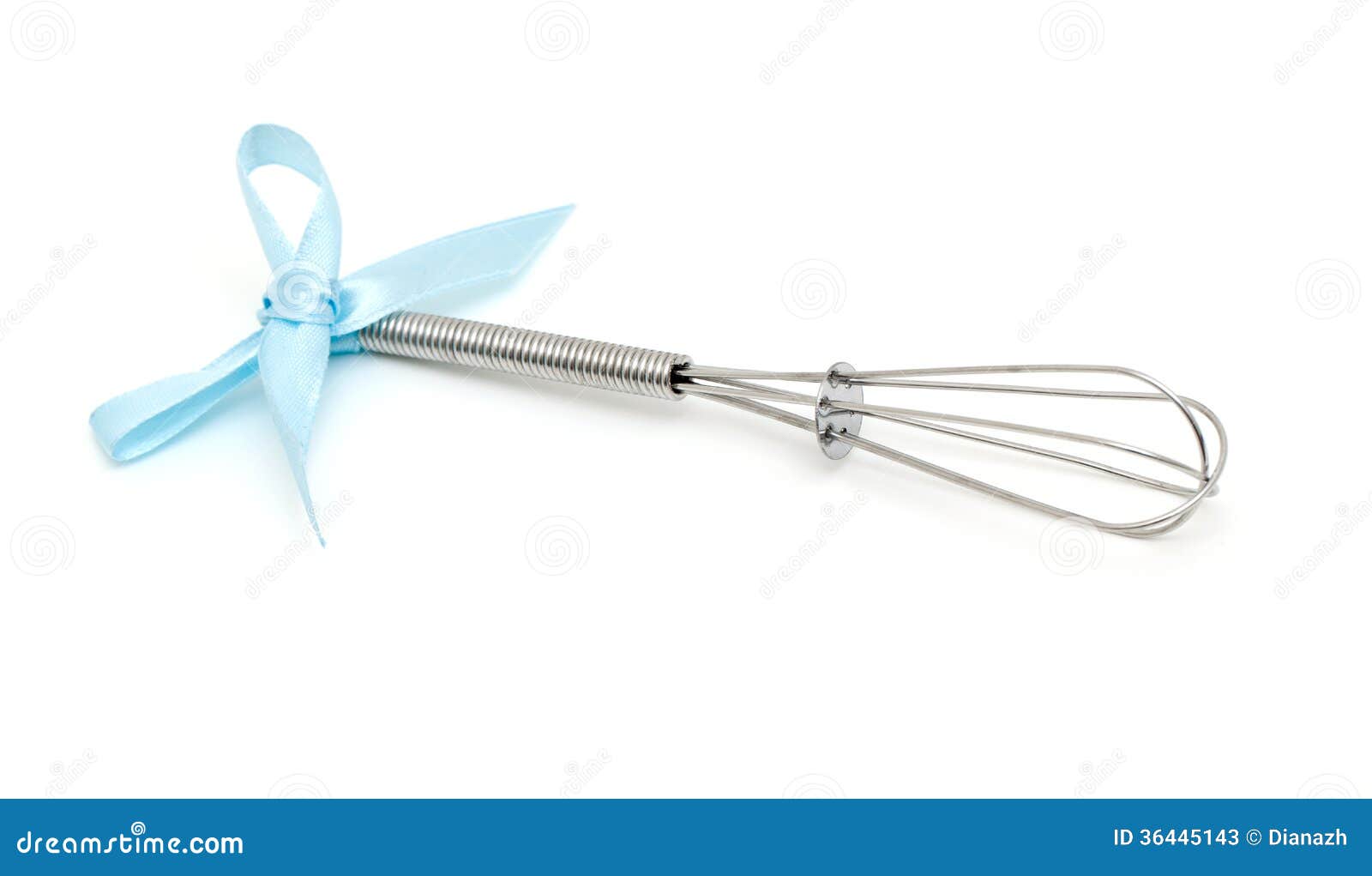 Metal Whisk with a Blue Ribbon Stock Image - Image of beater, food ...