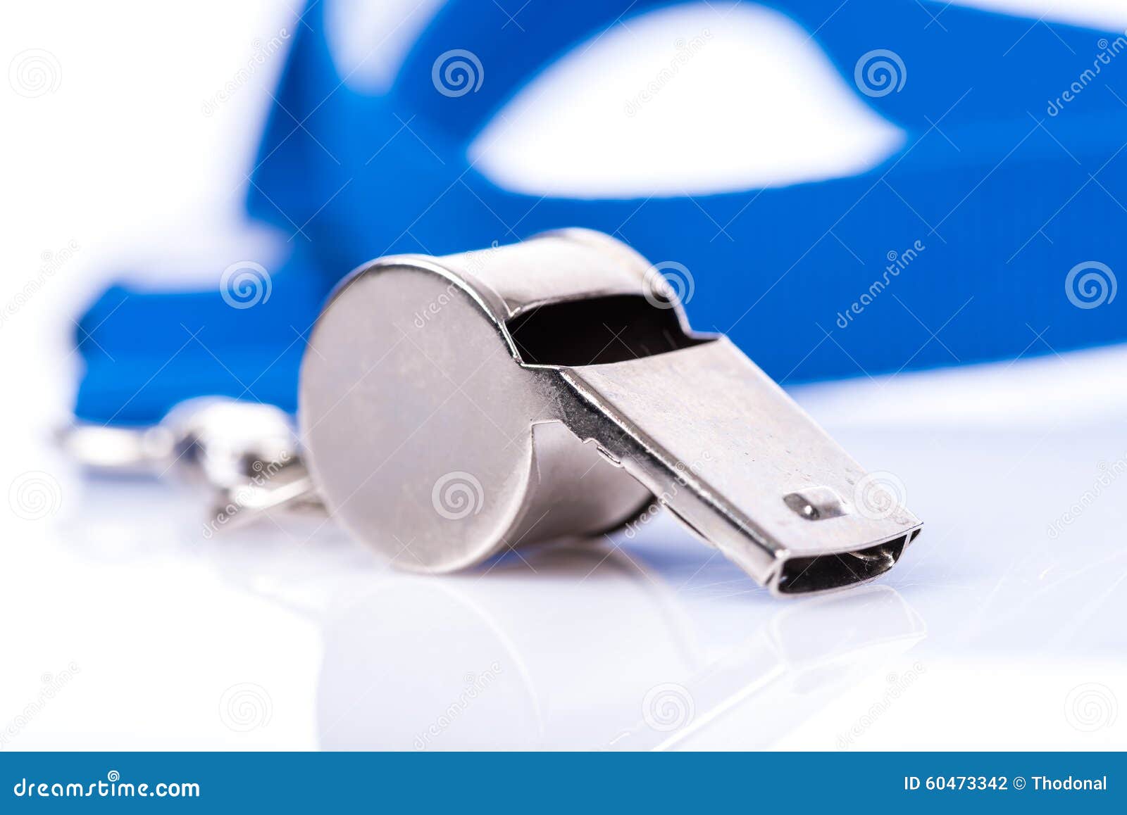 Metal Whistle with Blue Lanyard Stock Photo - Image of lanyard, trainer ...