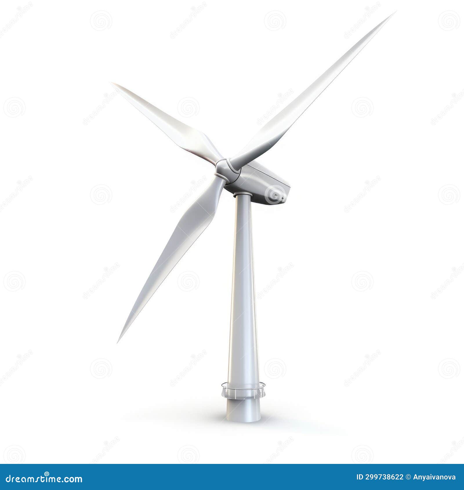 A Metal Wind Turbine on a White Surface Stock Illustration ...