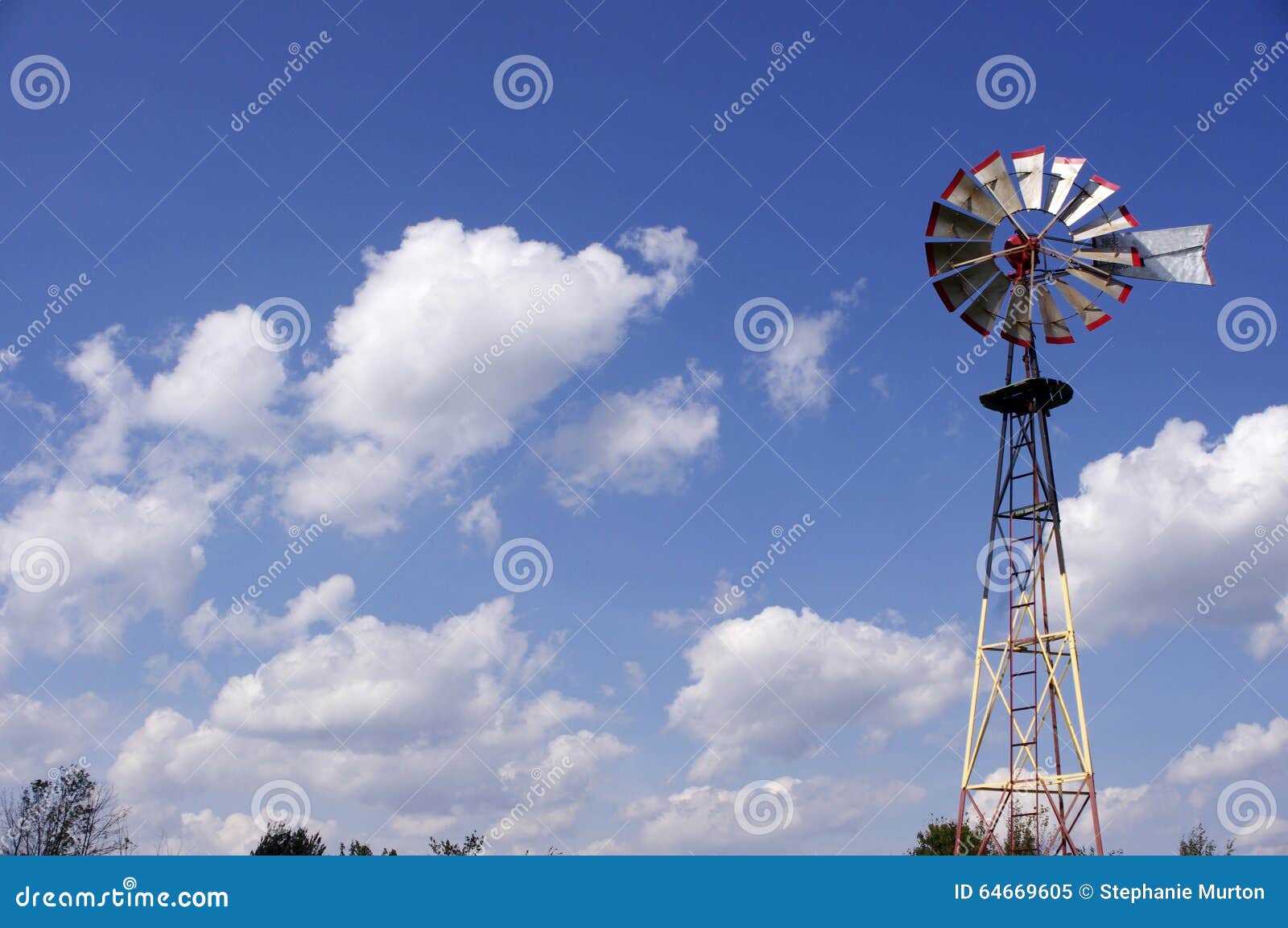 Metal windmill stock image. Image of farm, country, traditional - 64669605