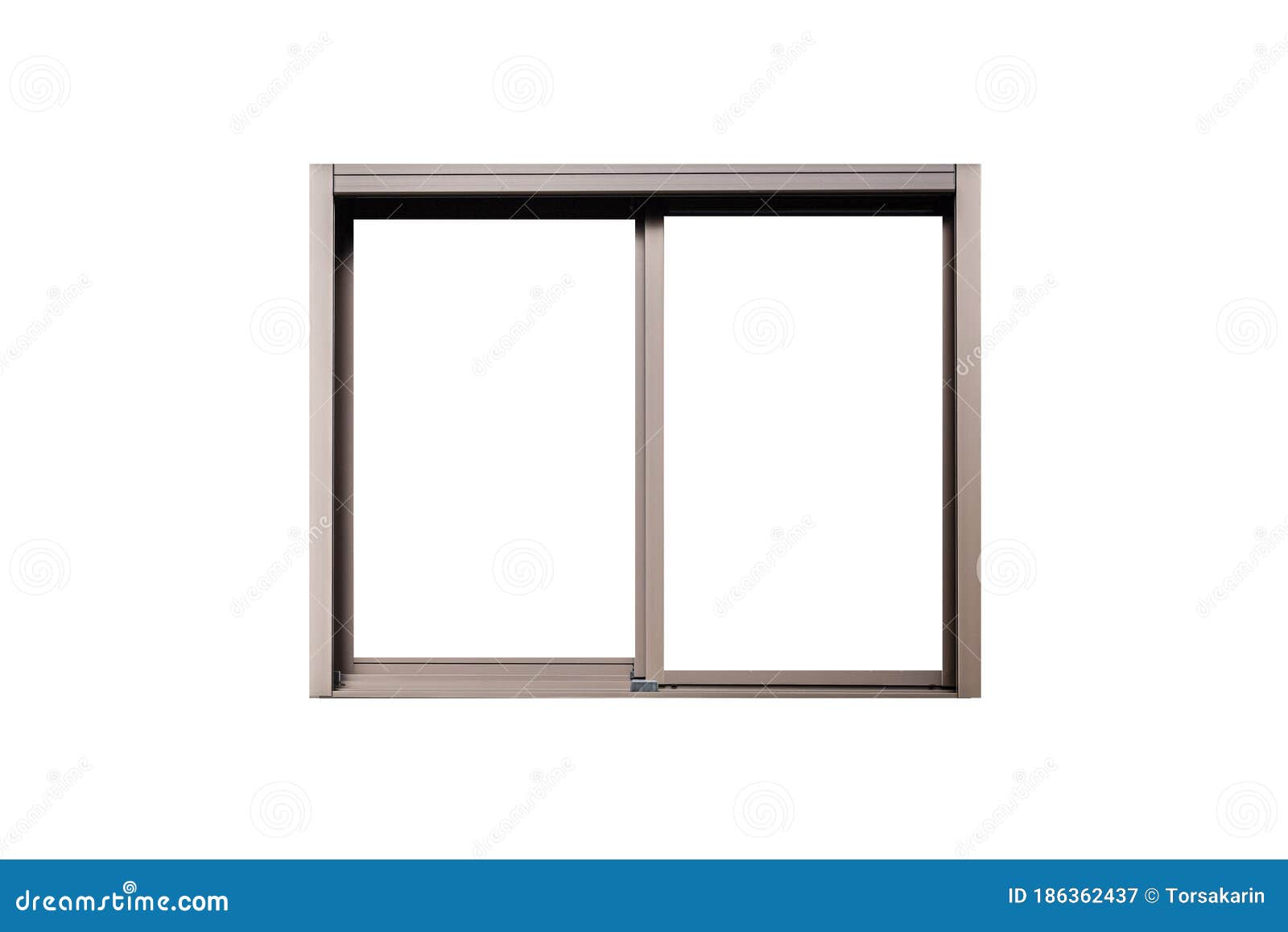 Metal Window Frame Isolated Stock Image - Image of window, gold: 186362437