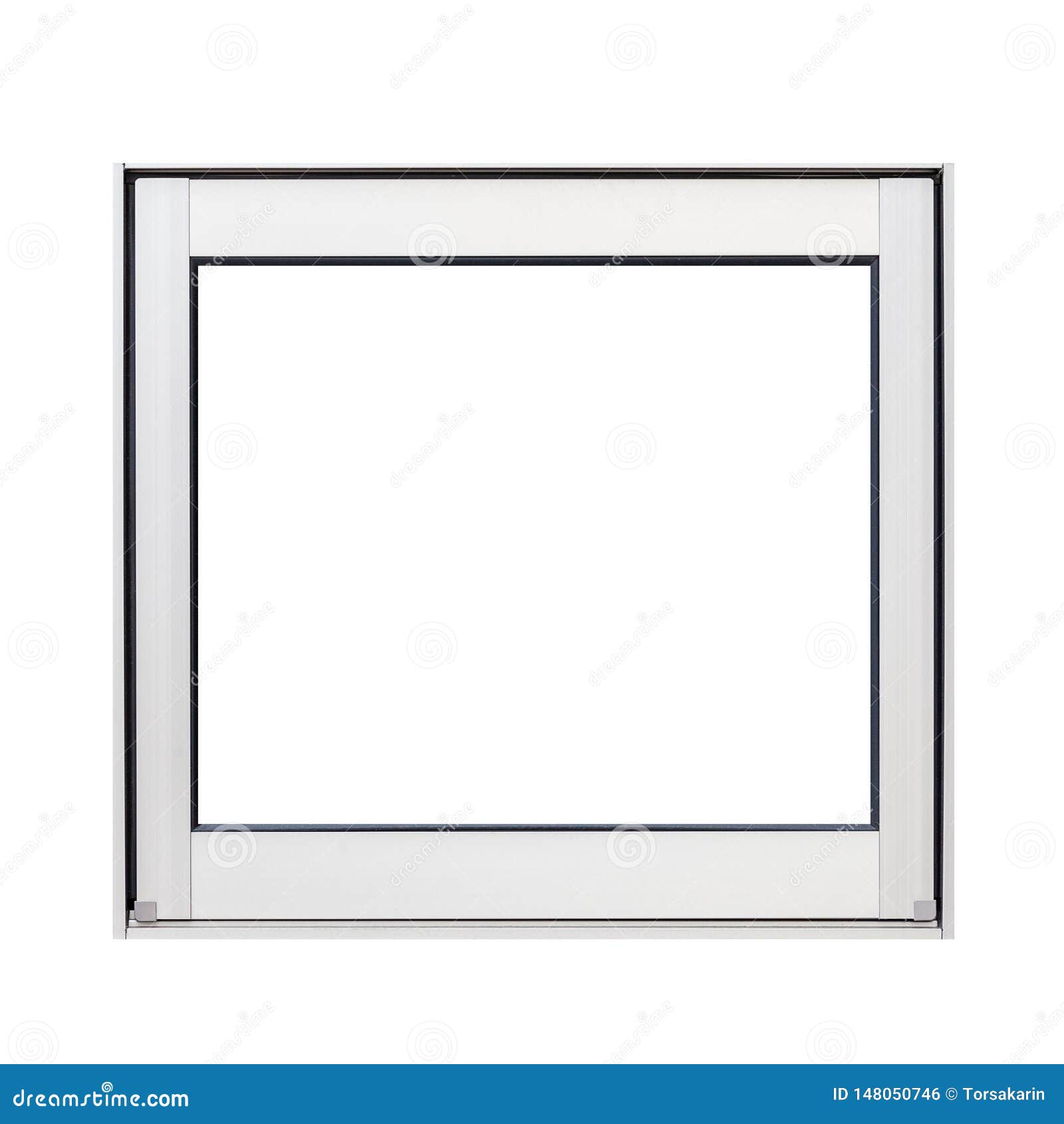 Metal Window Frame Isolated Stock Photo - Image of border, chrome ...