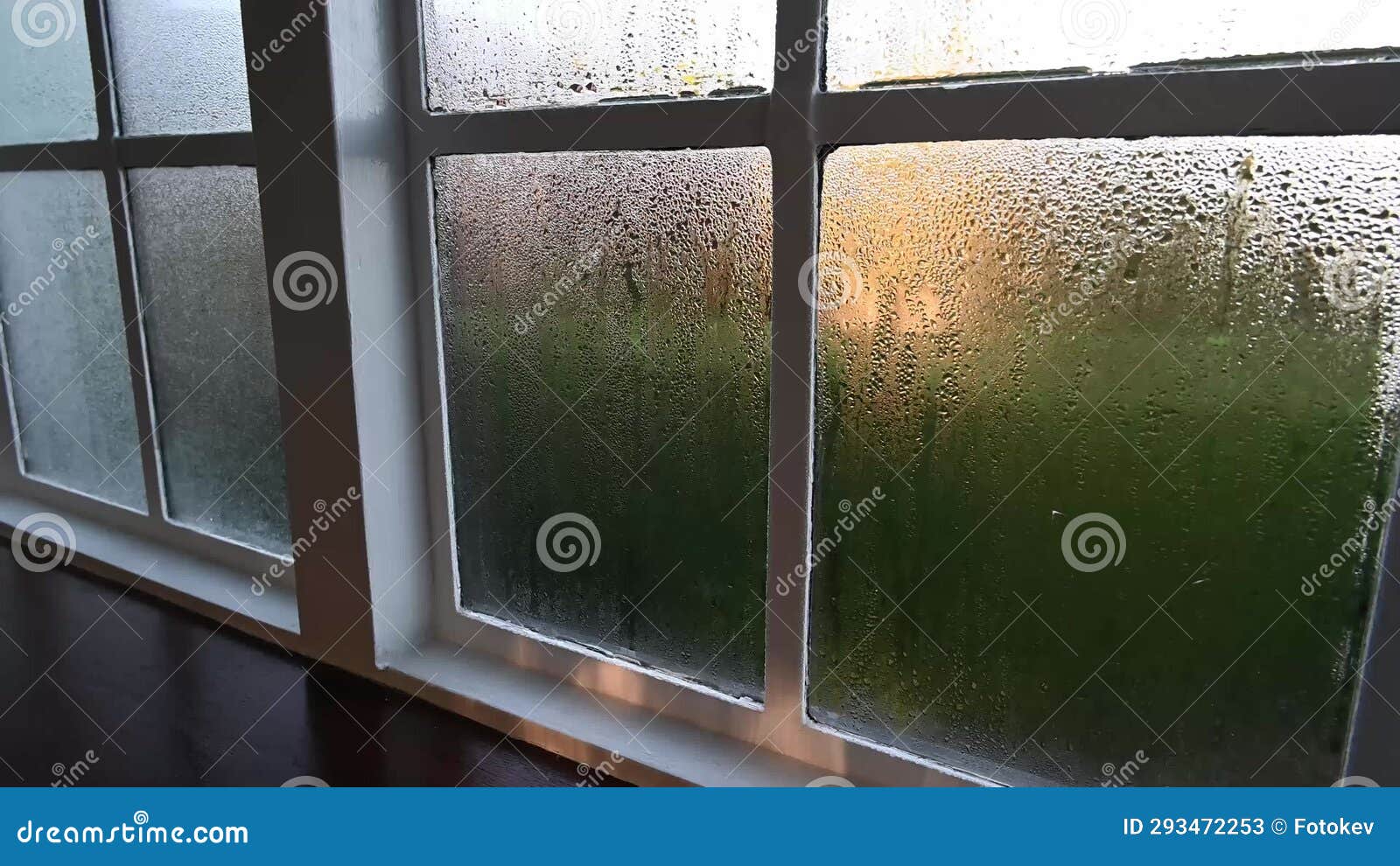 Metal windows condensation stock video. Video of autumn - 293472253