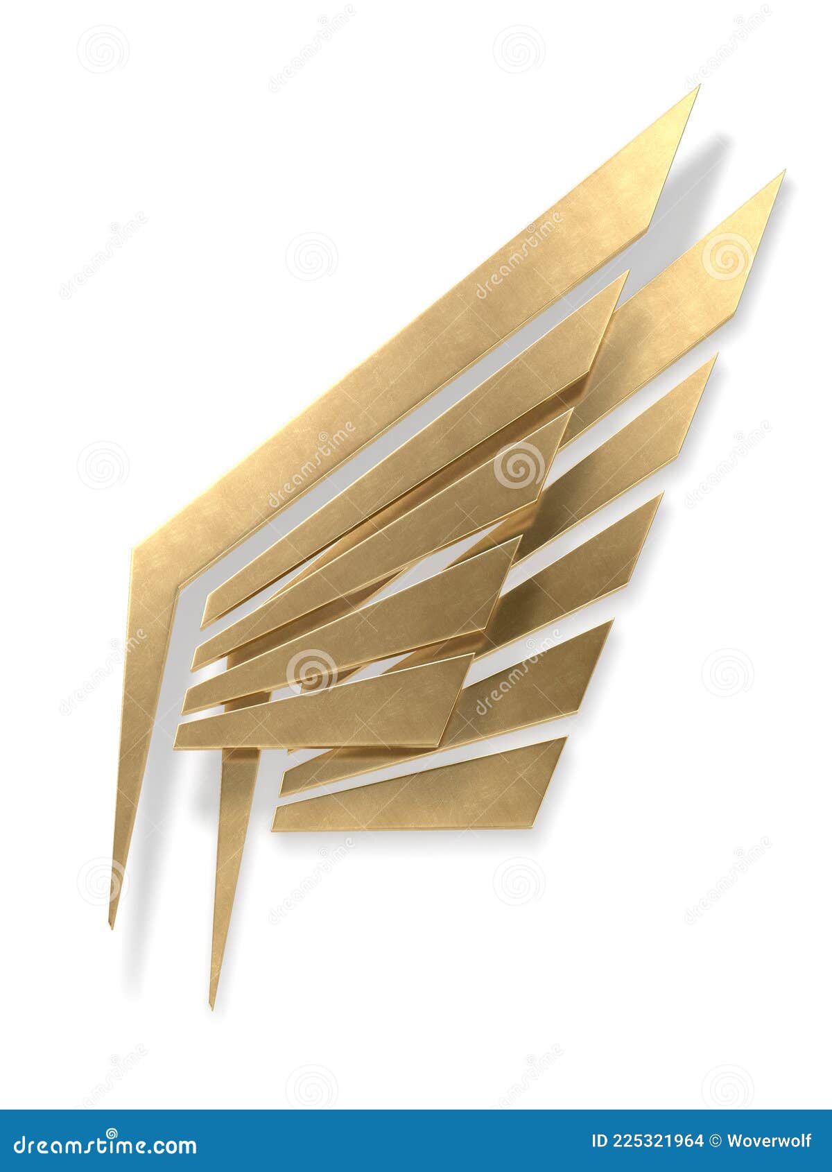 Metal Wings Symbol 3d Rendering Stock Illustration - Illustration of ...