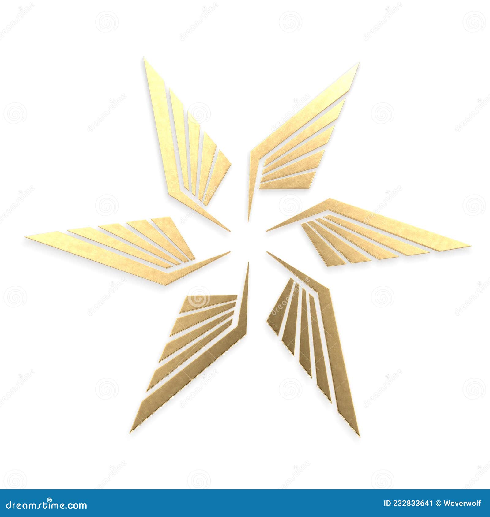 Metal Wings Symbol 3d Rendering Stock Illustration - Illustration of ...