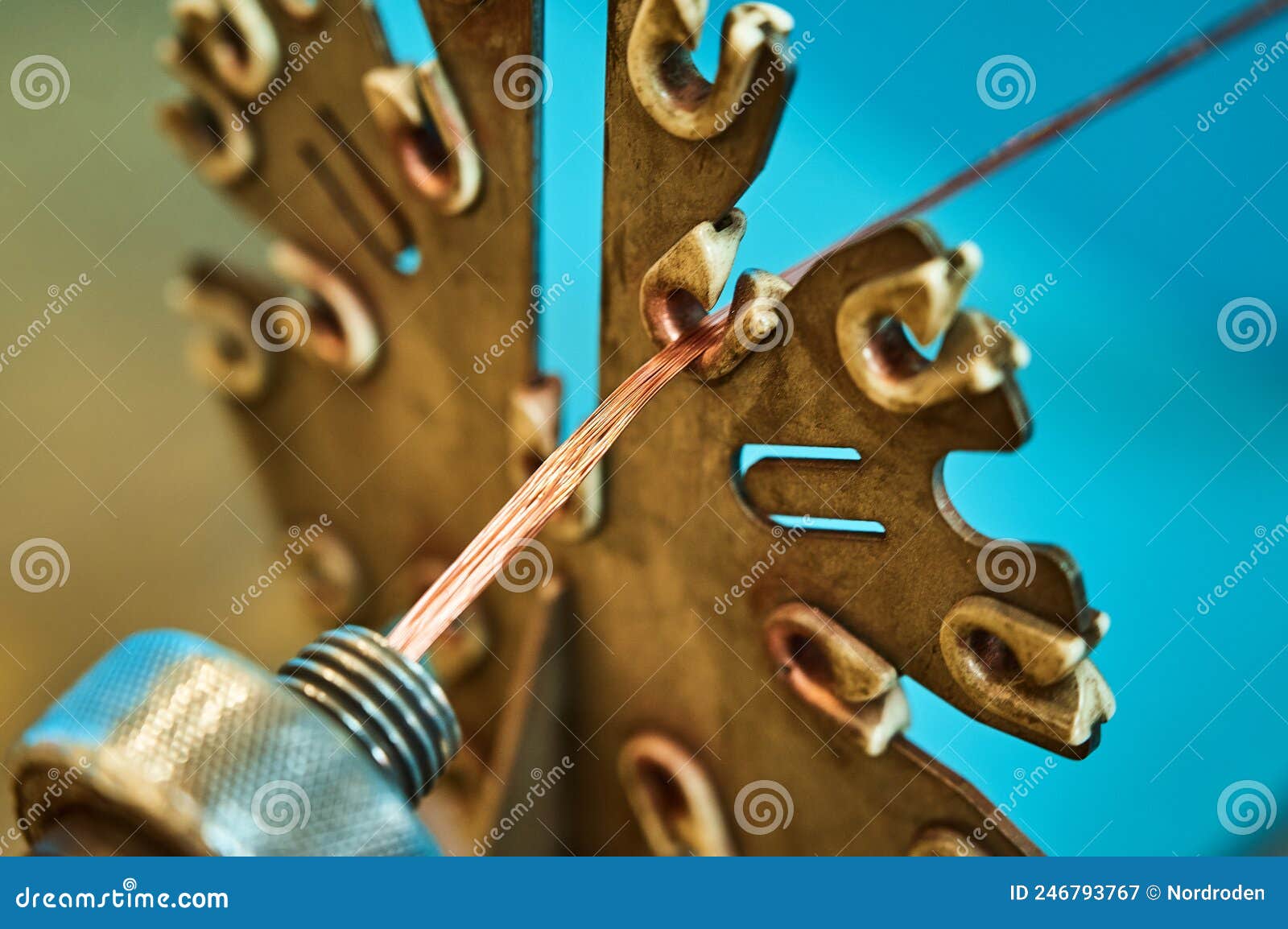 Metal Wire Drawing Die and Copper Cable at Machine Tool Stock Image ...