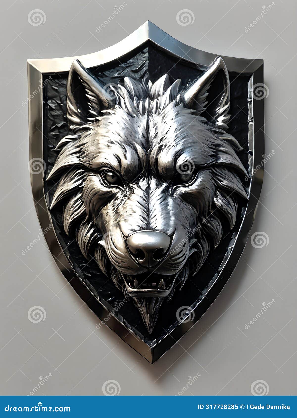 Metal Wolf shield stock illustration. Illustration of shield - 317728285