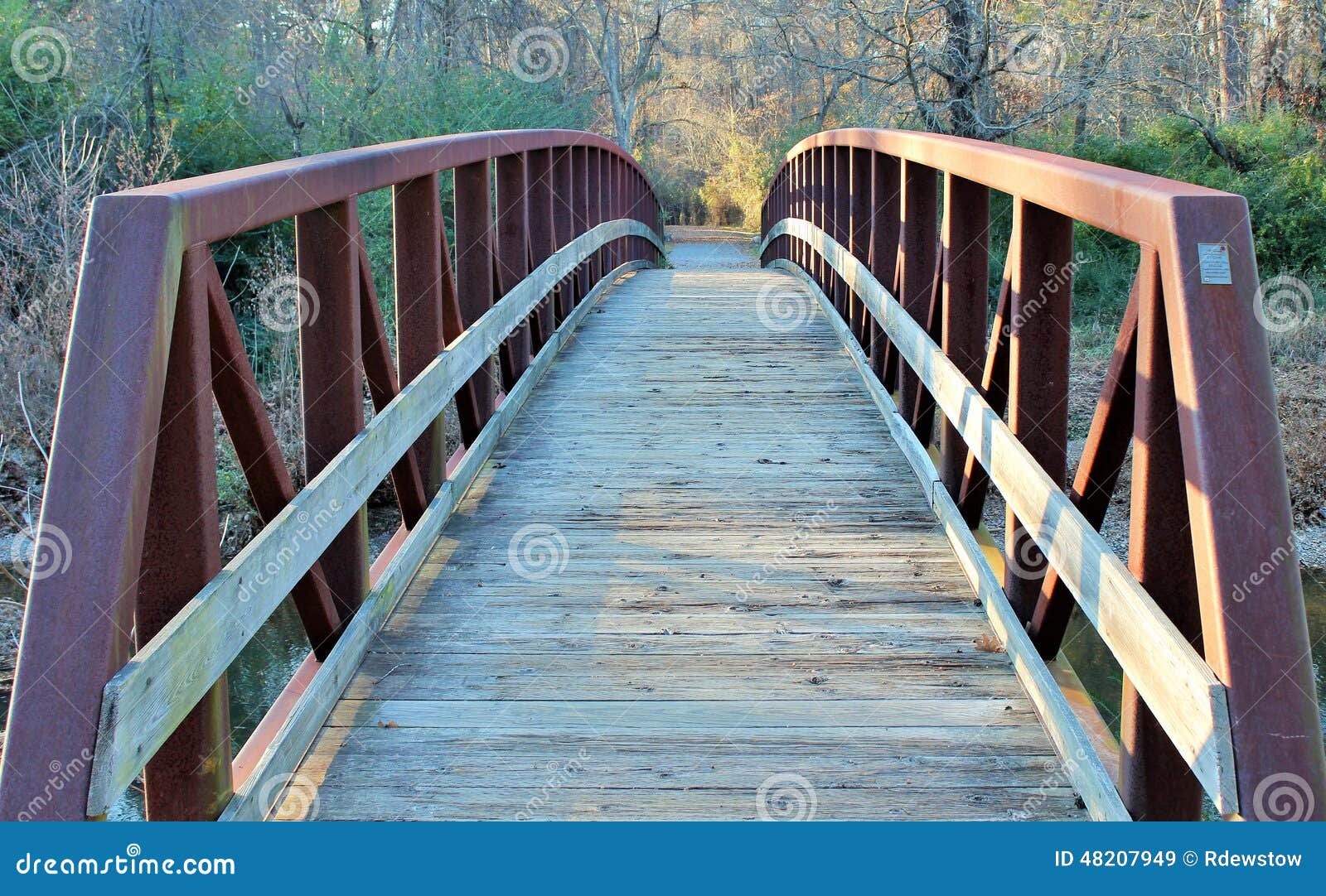 Metal and wood bridge stock image. Image of leading, path - 48207949