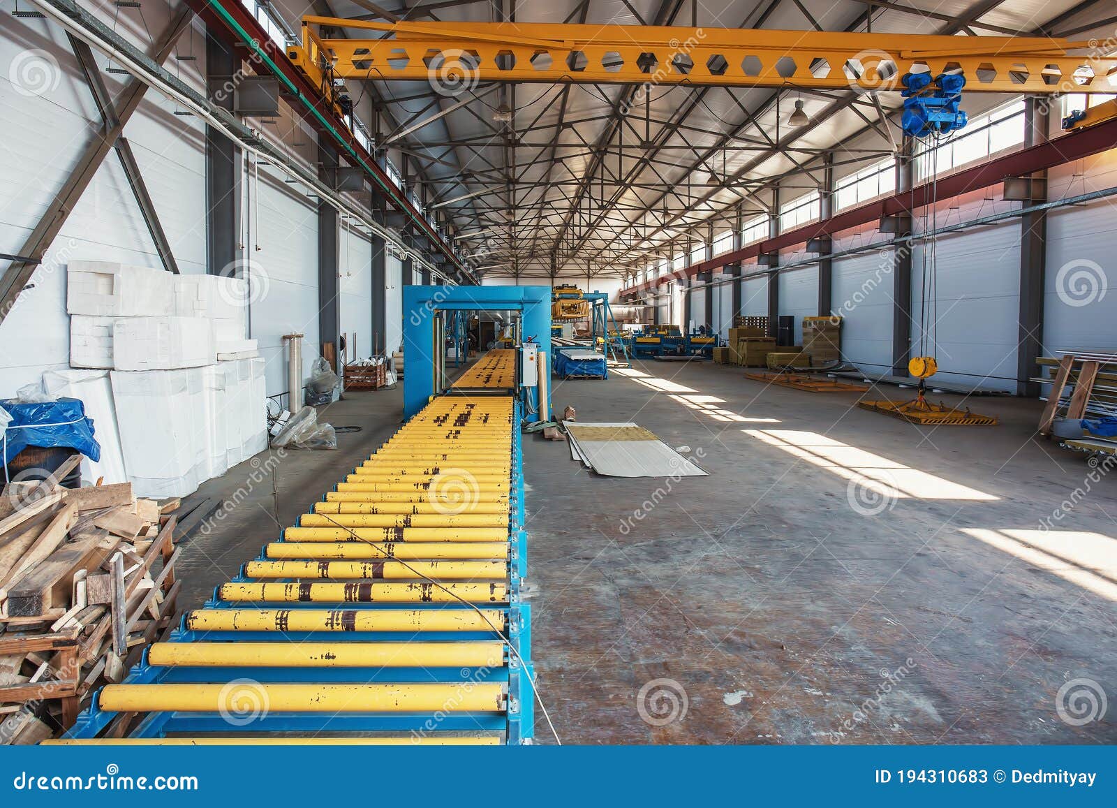 Metal Work Profiling Factory Interior Inside. Machine Tool Conveyor for ...