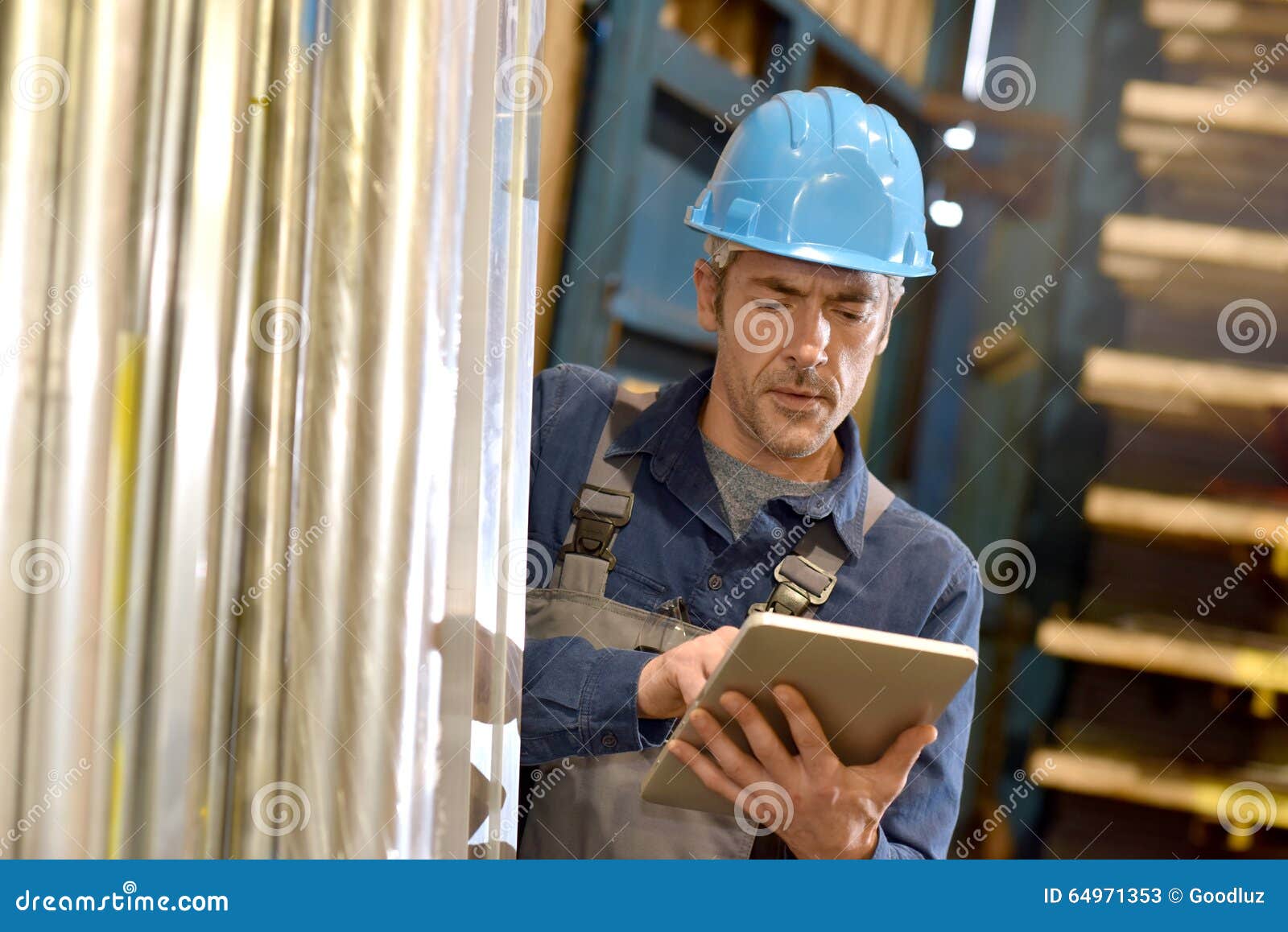Metal Worker Checking on Quality of Products Stock Image - Image of ...