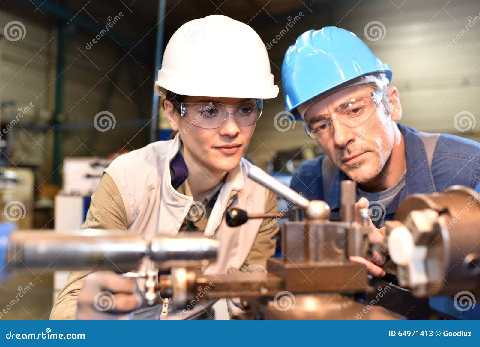 Metal Worker Teaching Apprentice the Skills Stock Image - Image of ...