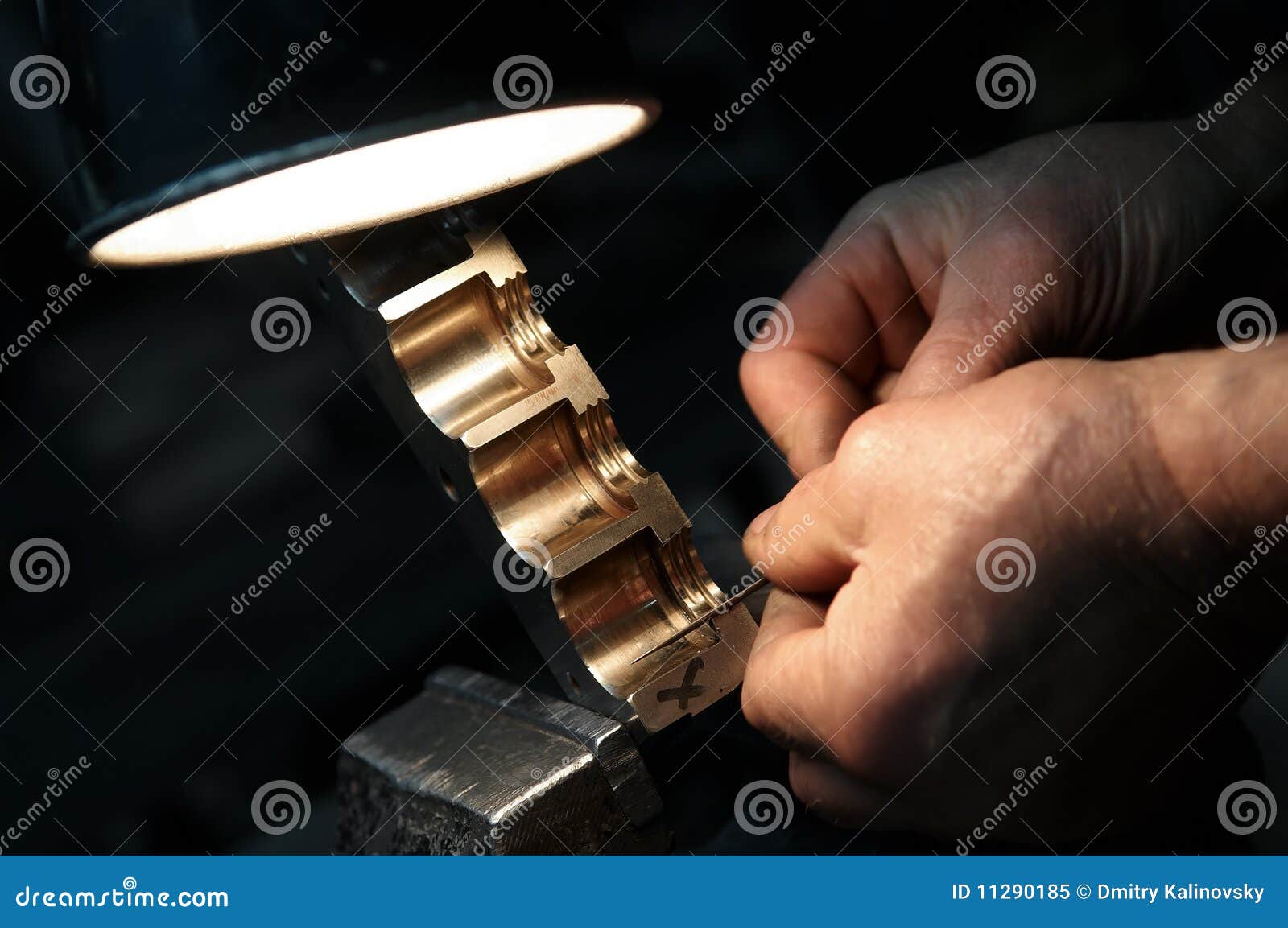 Metal working with file stock image. Image of process - 11290185