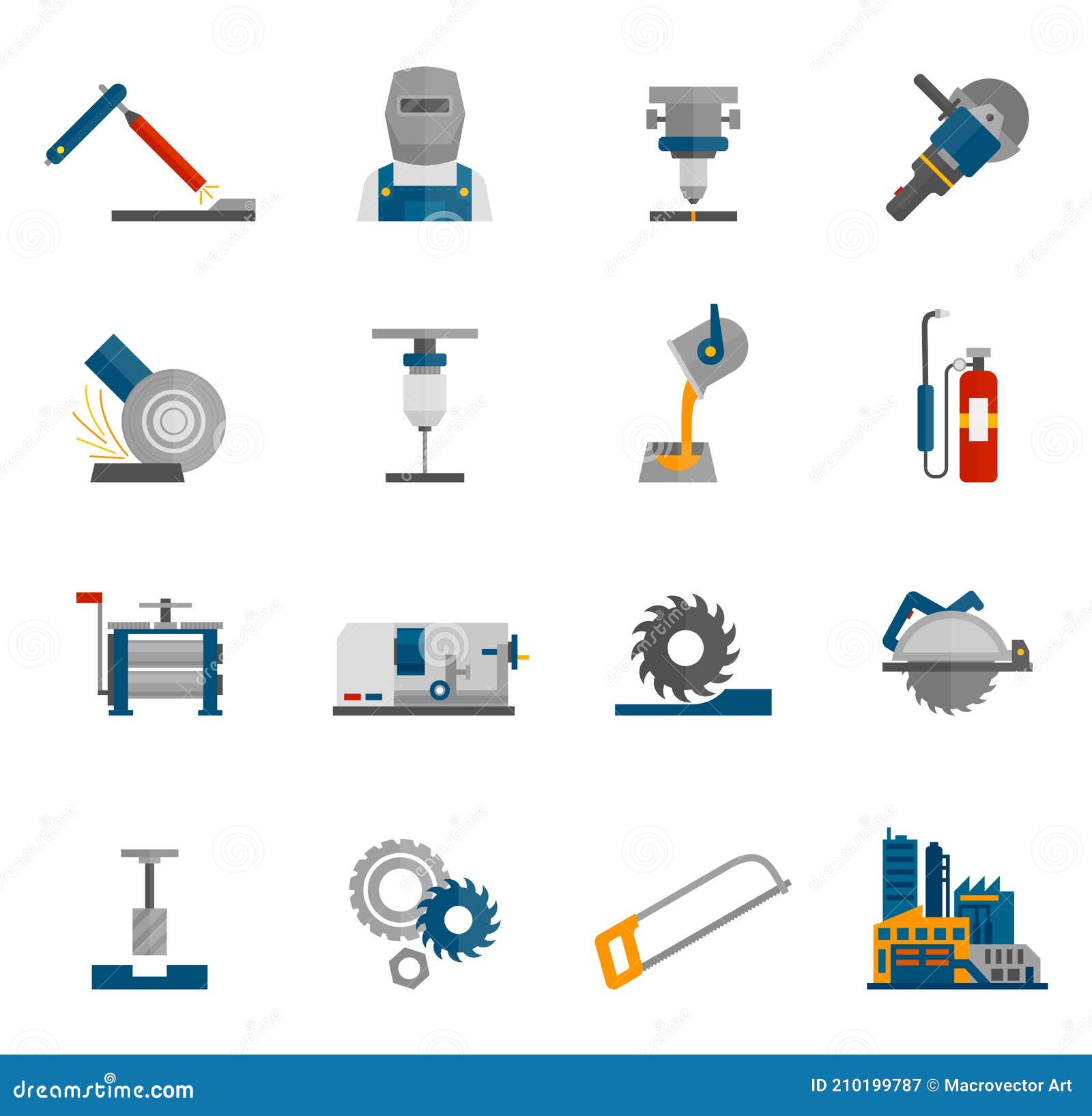Metal-working Icon Flat stock vector. Illustration of collection ...