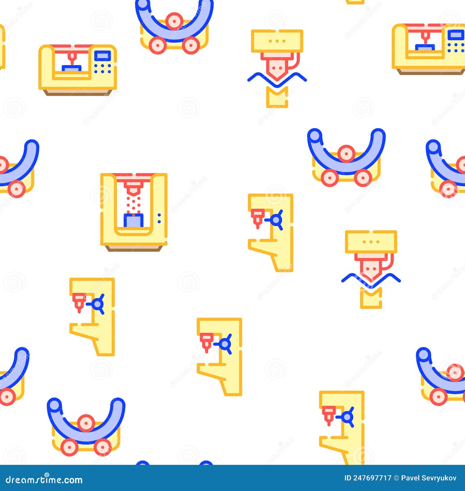 Metal Working Industry Vector Seamless Pattern Stock Vector ...