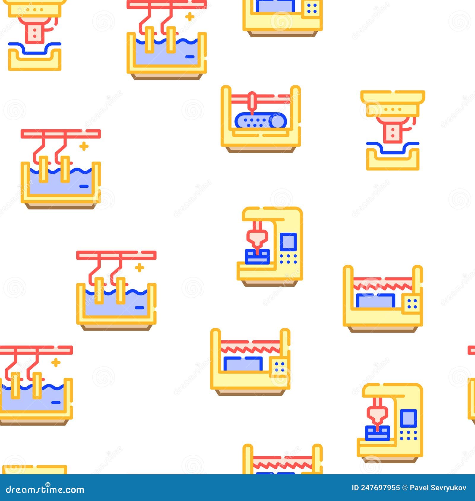 Metal Working Industry Vector Seamless Pattern Stock Vector ...