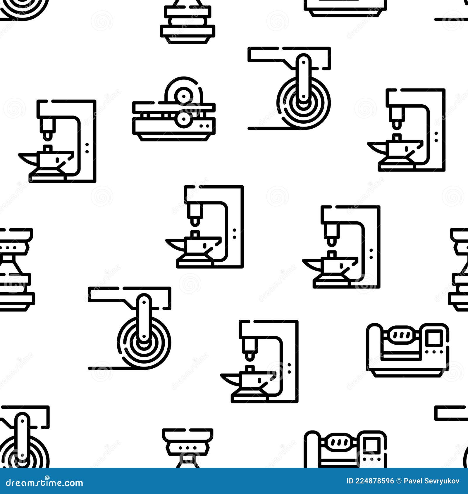 Metal Working Industry Vector Seamless Pattern Stock Vector ...