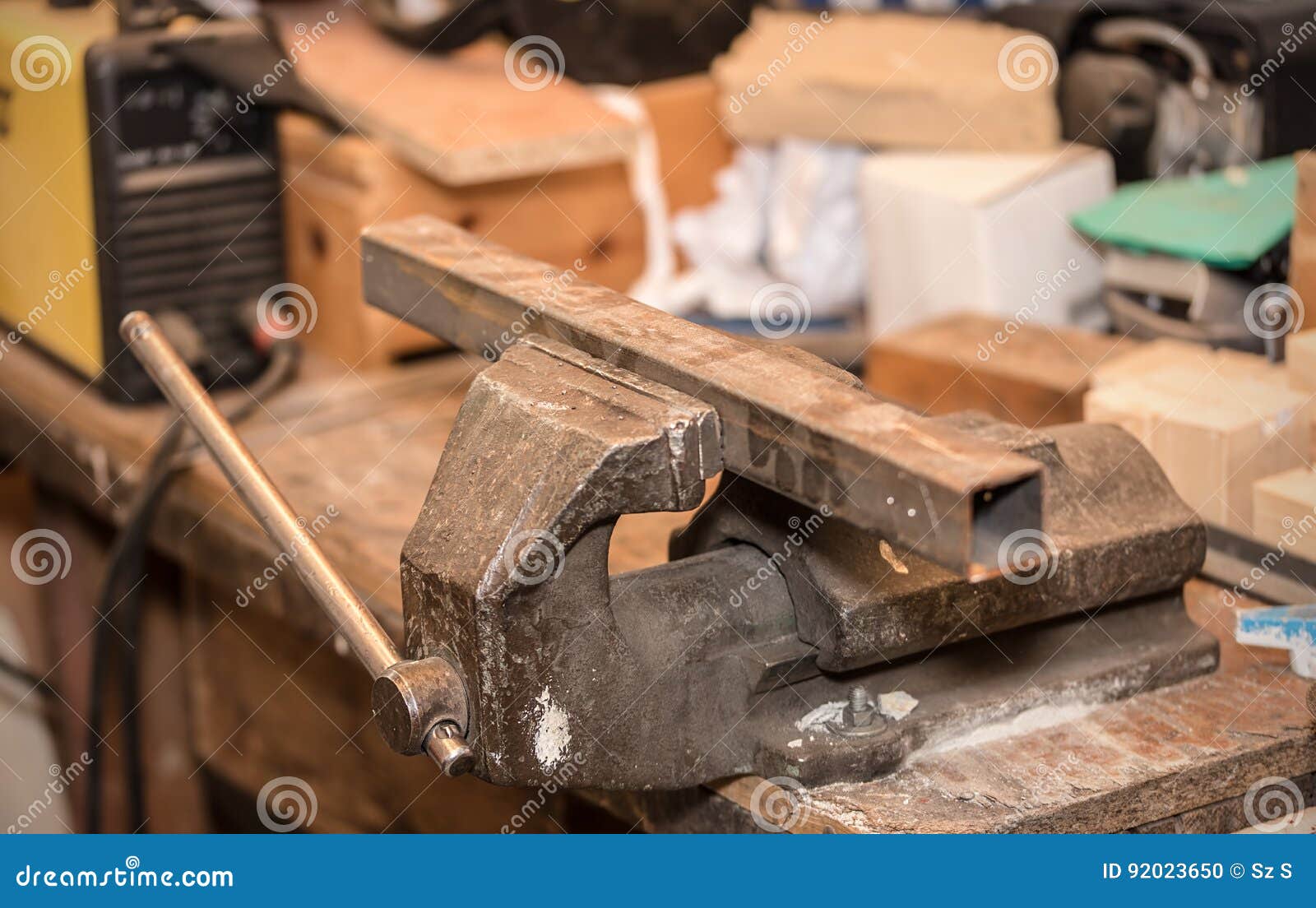 Metal Workpiece in the Vise Stock Photo - Image of steel, construction ...