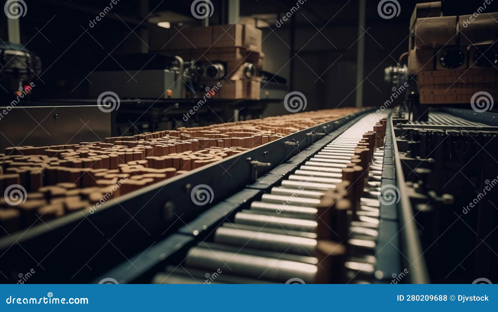 Metal Workshop with Automated Machinery and Conveyor Belt for ...