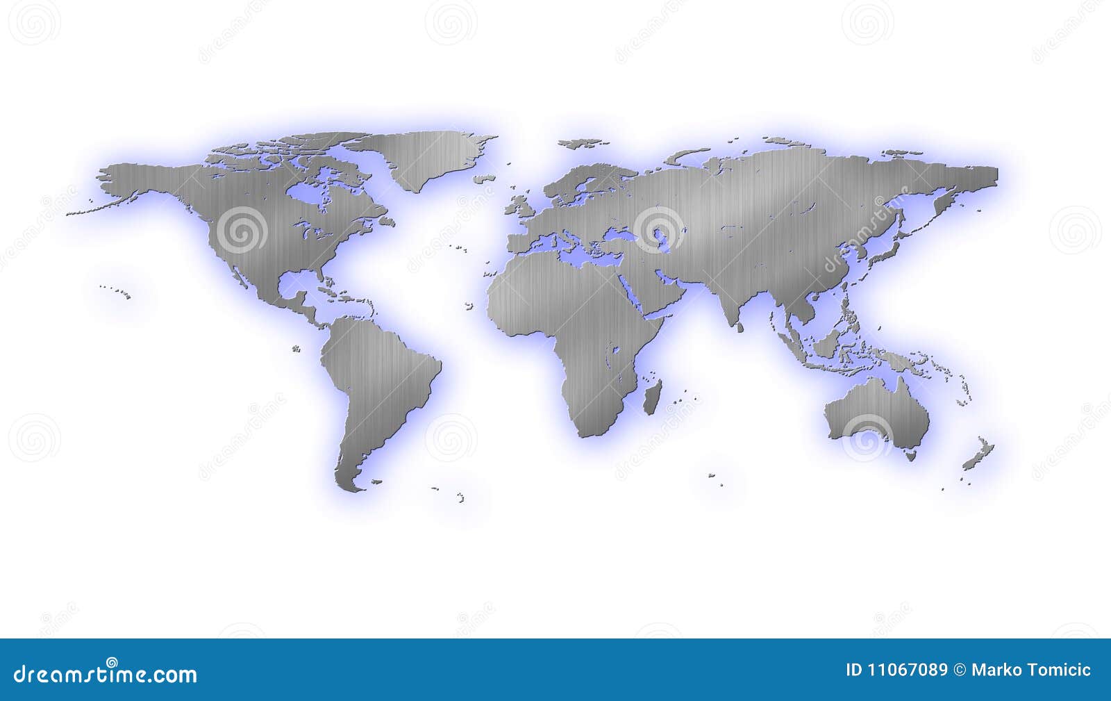 Metal world map stock illustration. Illustration of grey - 11067089