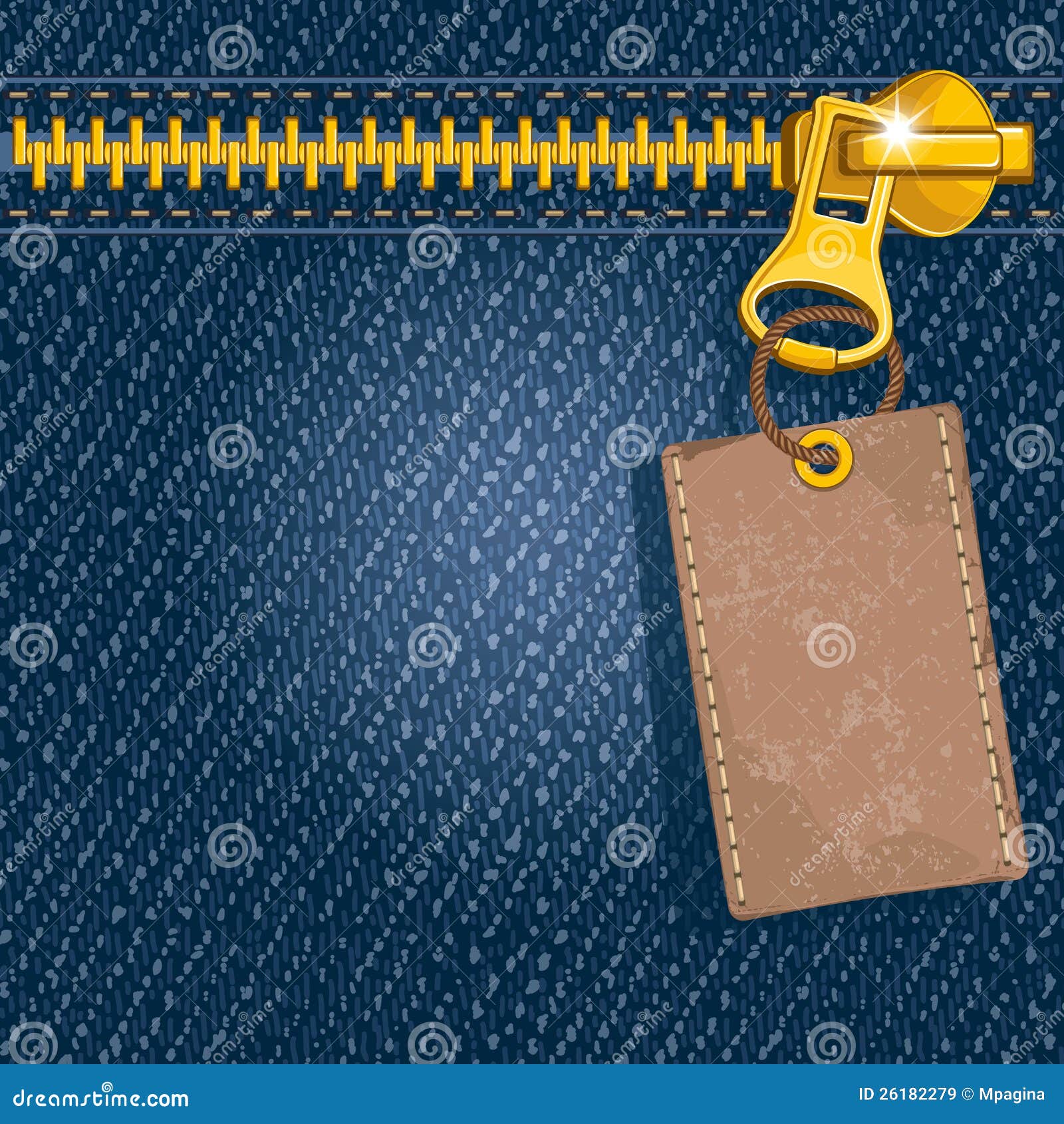 Metal Zipper on Denim Background Stock Vector - Illustration of apparel ...