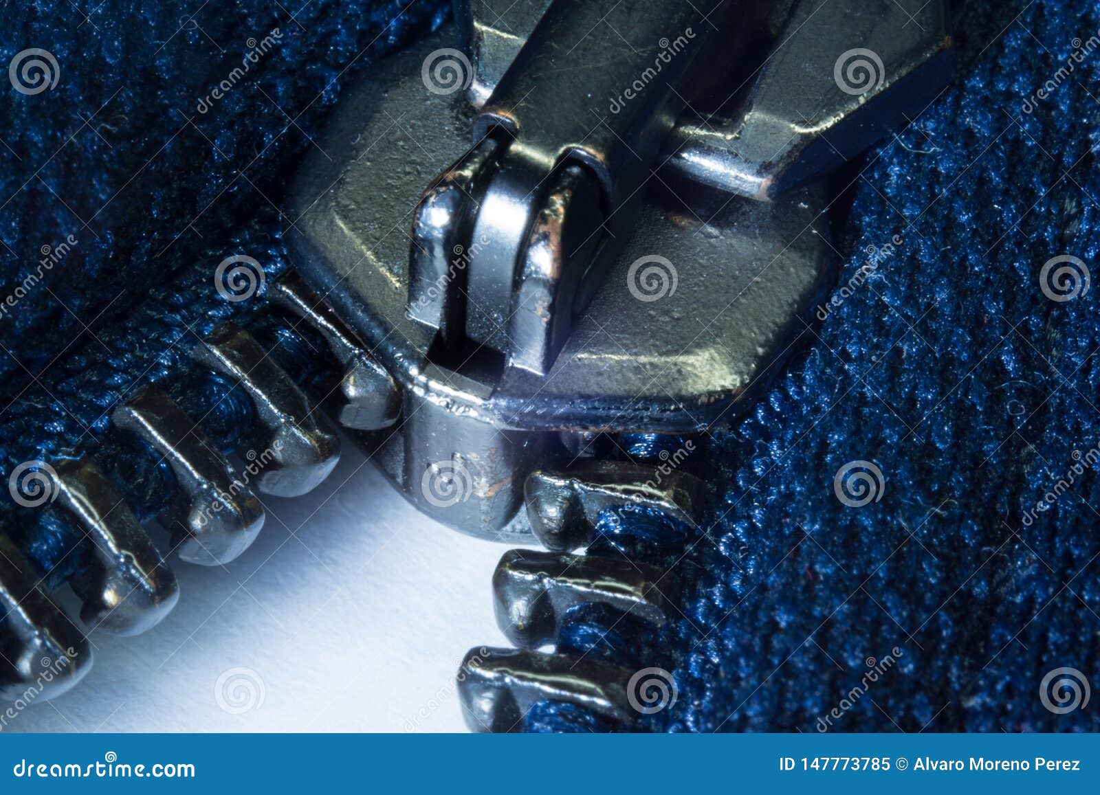 Zipper Opening in the Foreground Stock Image - Image of metal, black ...