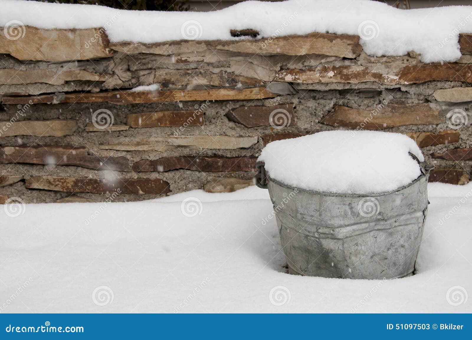 Metalbucket stock image. Image of construct, brick, winter - 51097503