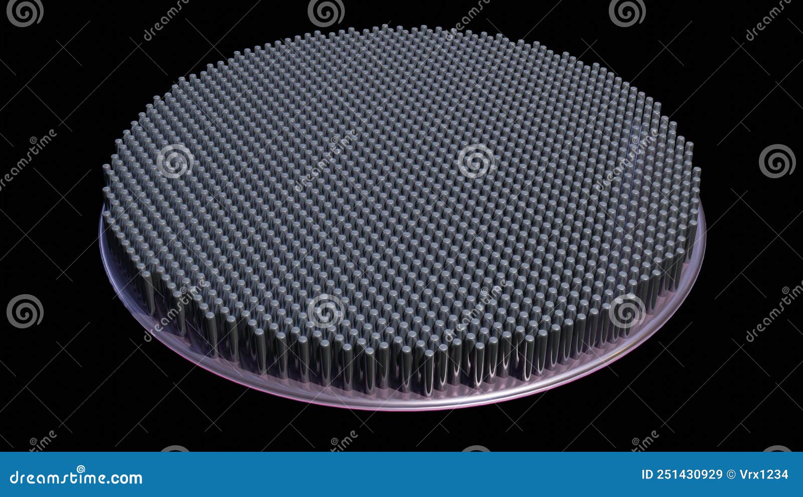 Metalens. Array of Small Lenses Mounted on Disk Wafer. 3d Render ...