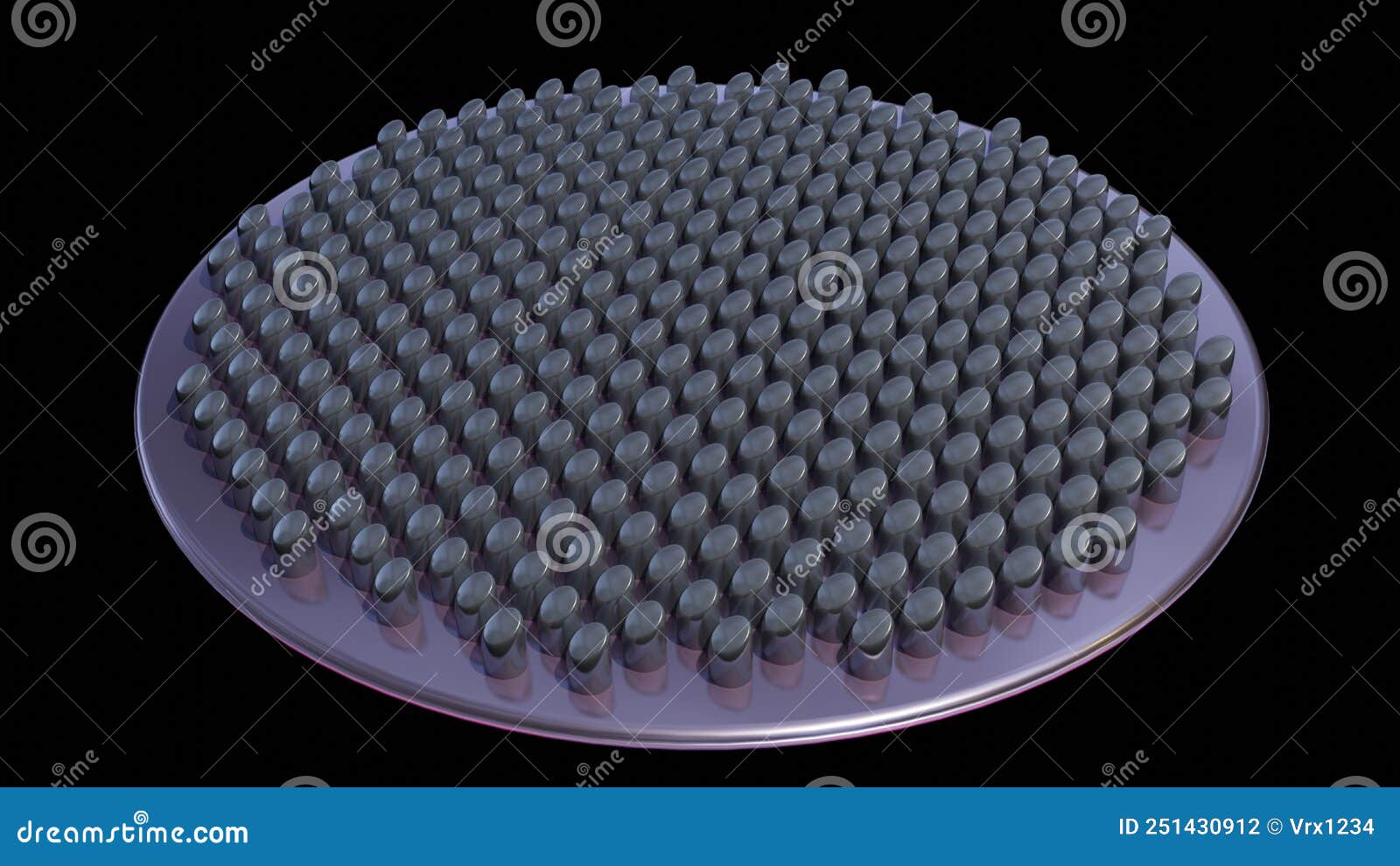 Metalens. Array of Small Lenses Mounted on Disk Wafer. 3d Render ...
