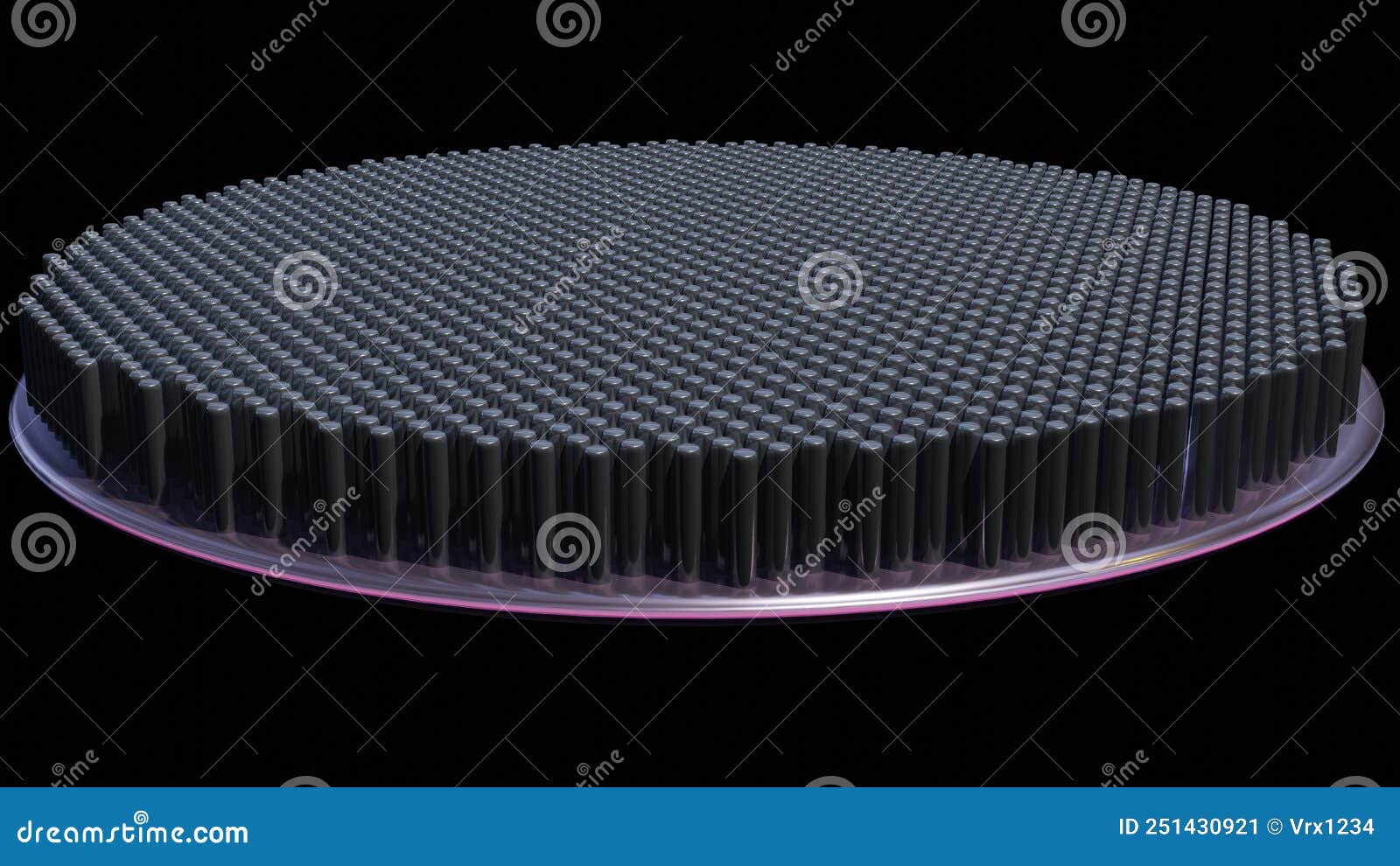 Metalens. Array Of Small Lenses Mounted On Disk Wafer. 3d Render ...