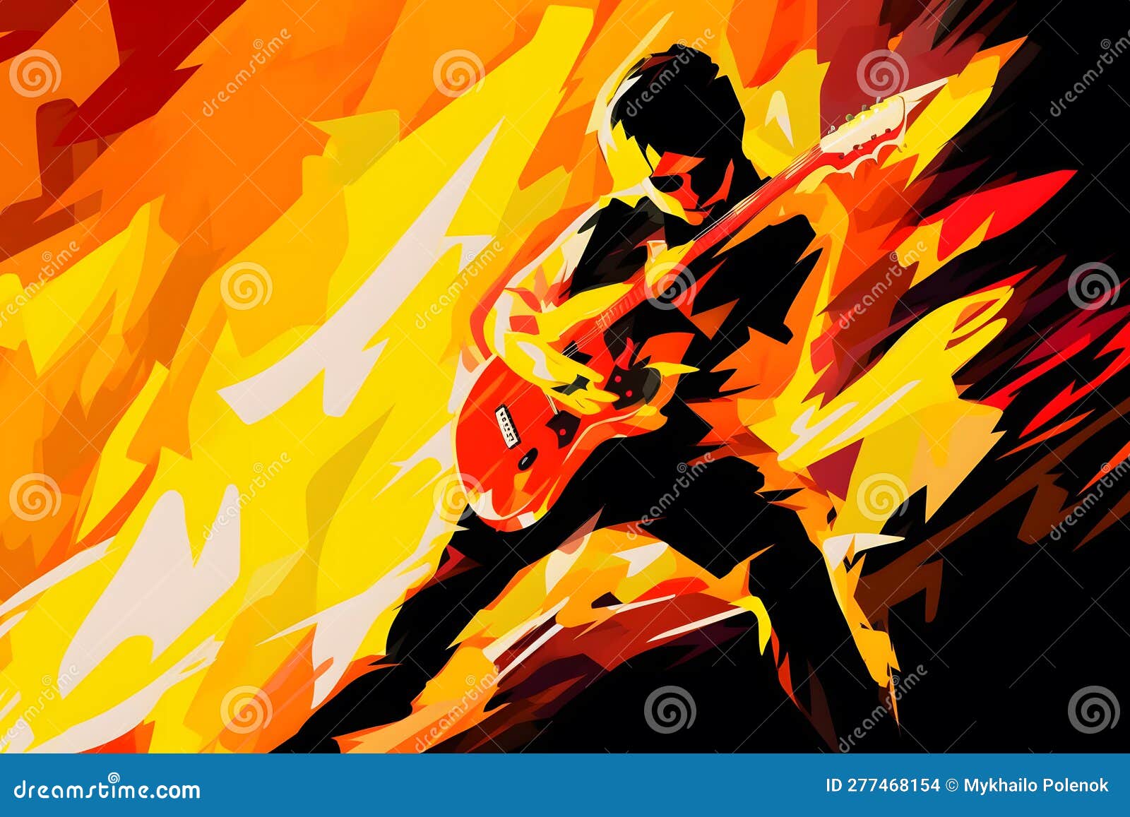 Metalhead Rocker with Guitar. Neural Network AI Generated Stock ...