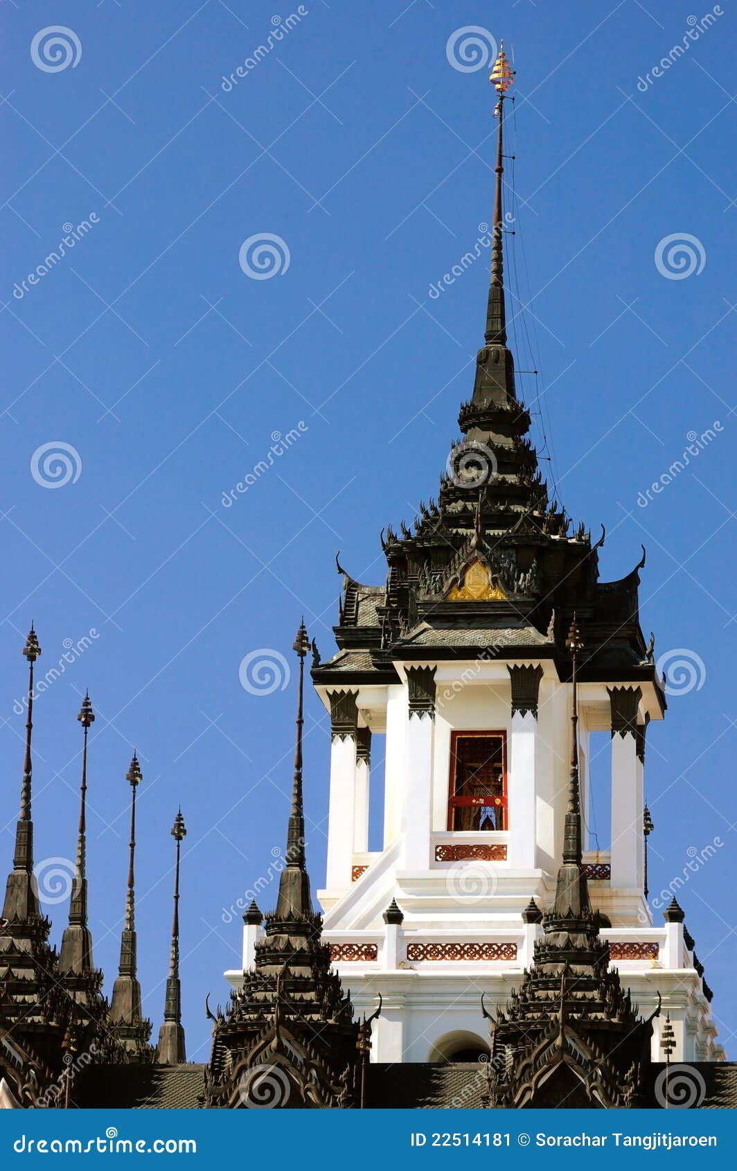 Metalic Castle Temple , Thailand. Stock Image - Image of religion ...
