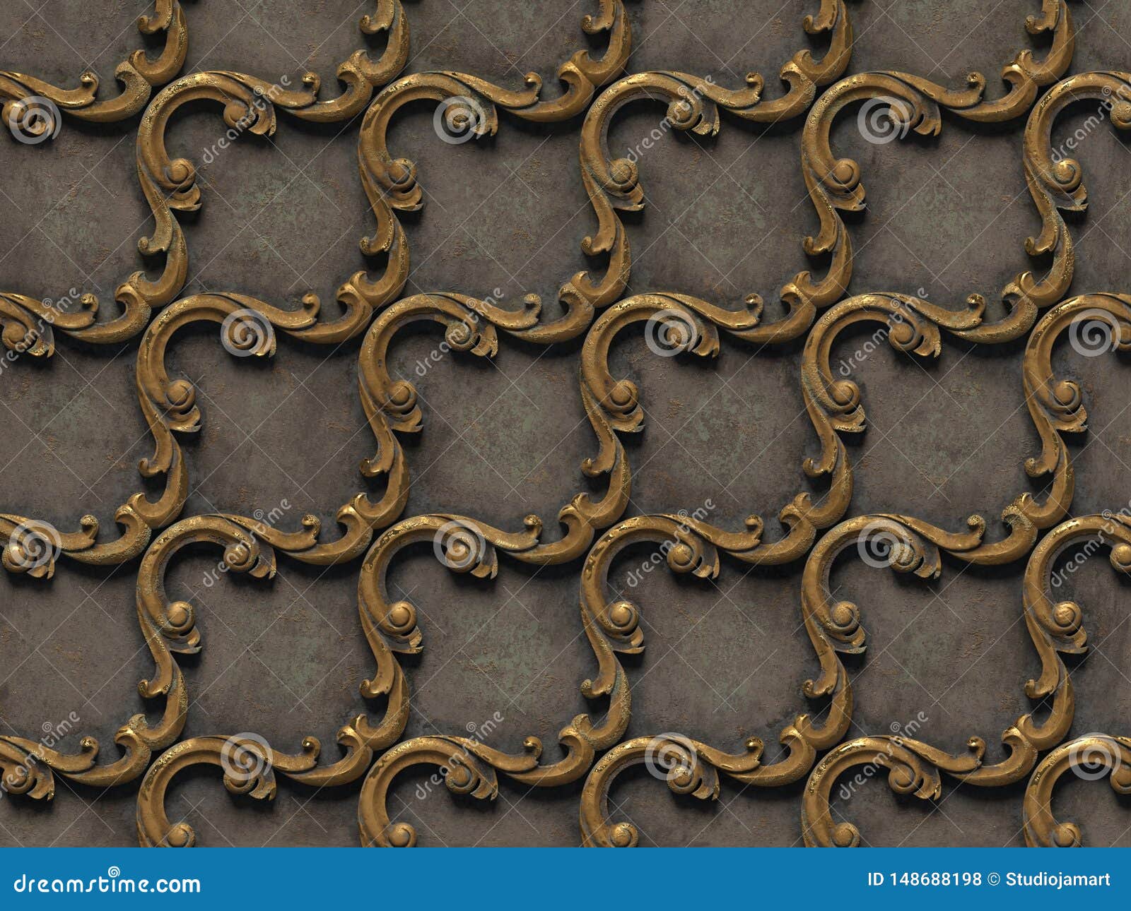 Metalic Pattern. Bas-relief of Seamless Textures, Consisting of Various ...