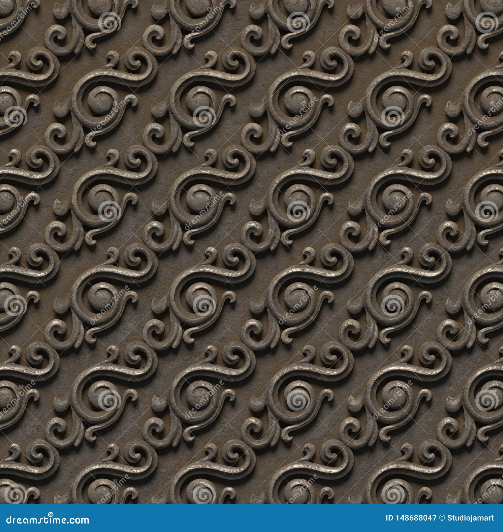 Metalic Pattern. Bas-relief of Seamless Textures, Consisting of Various ...
