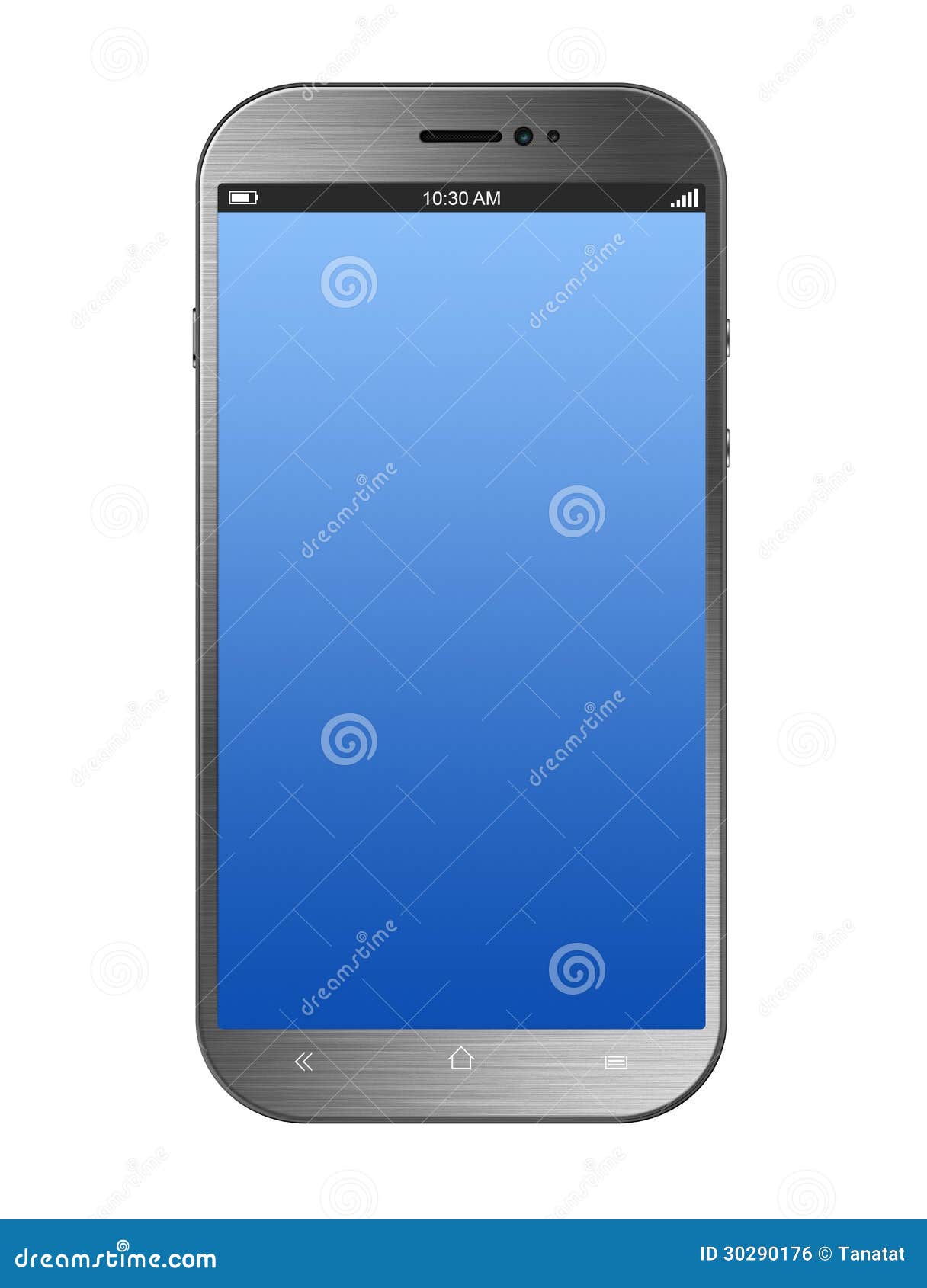 Metalic Silver Smartphone Isolated on White Stock Photo - Image of ...