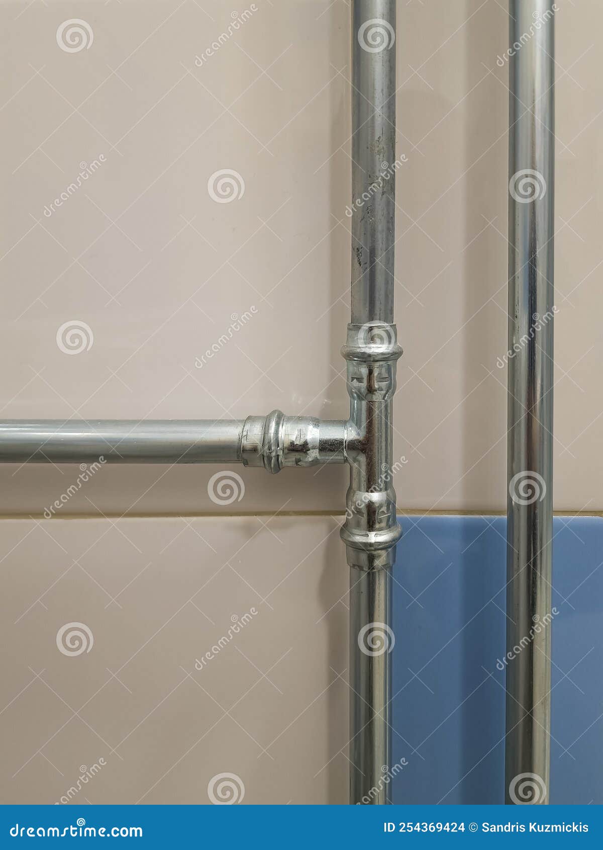 Metalic Water Pipes in the Bathroom Stock Photo - Image of power, metal ...