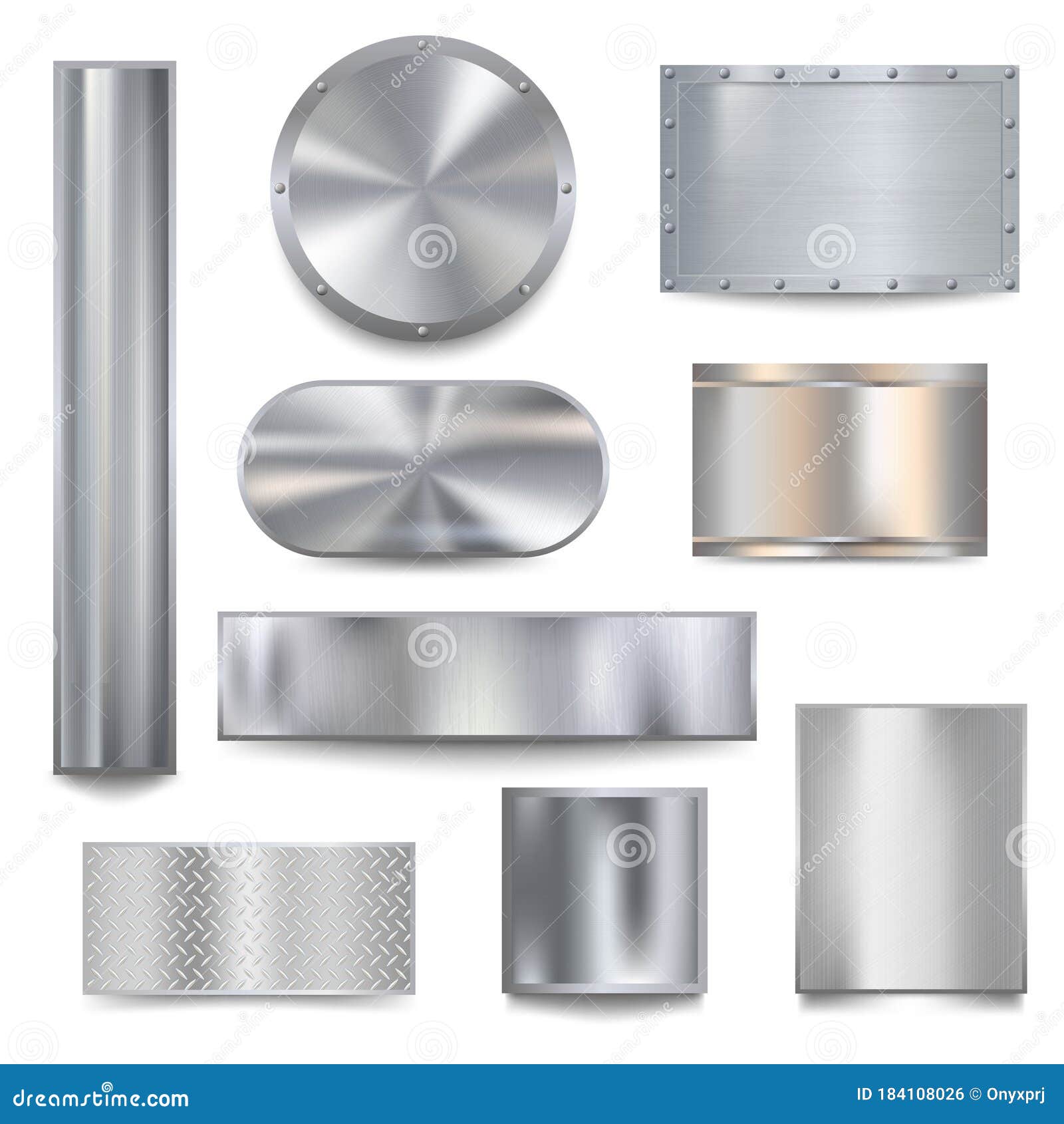 Metalized Banners. Steel Textured For Borders Frames Metallic Plaque ...