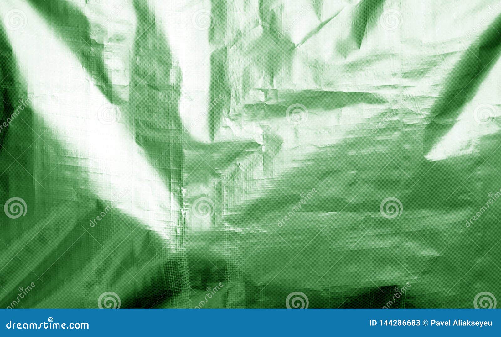Metalized Plastic Wrap Texture with Crumples in Green Color Stock Image ...