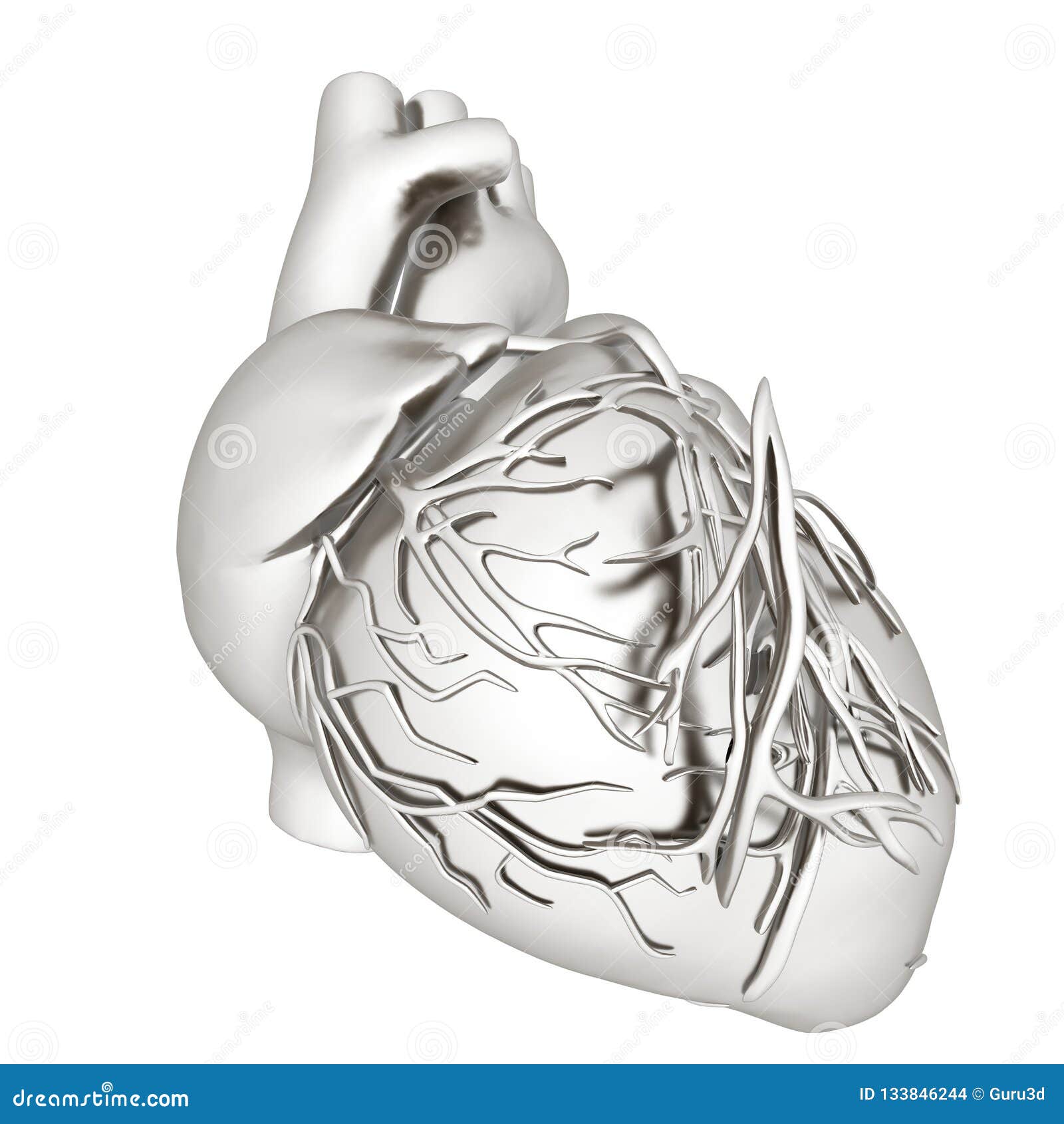 Metall heart. 3d render stock illustration. Illustration of face ...