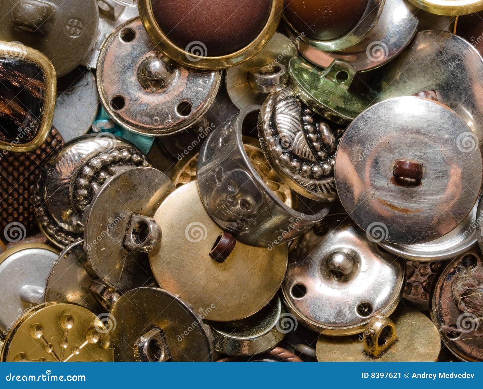 Metall stamped old buttons stock image. Image of dusty - 8397621