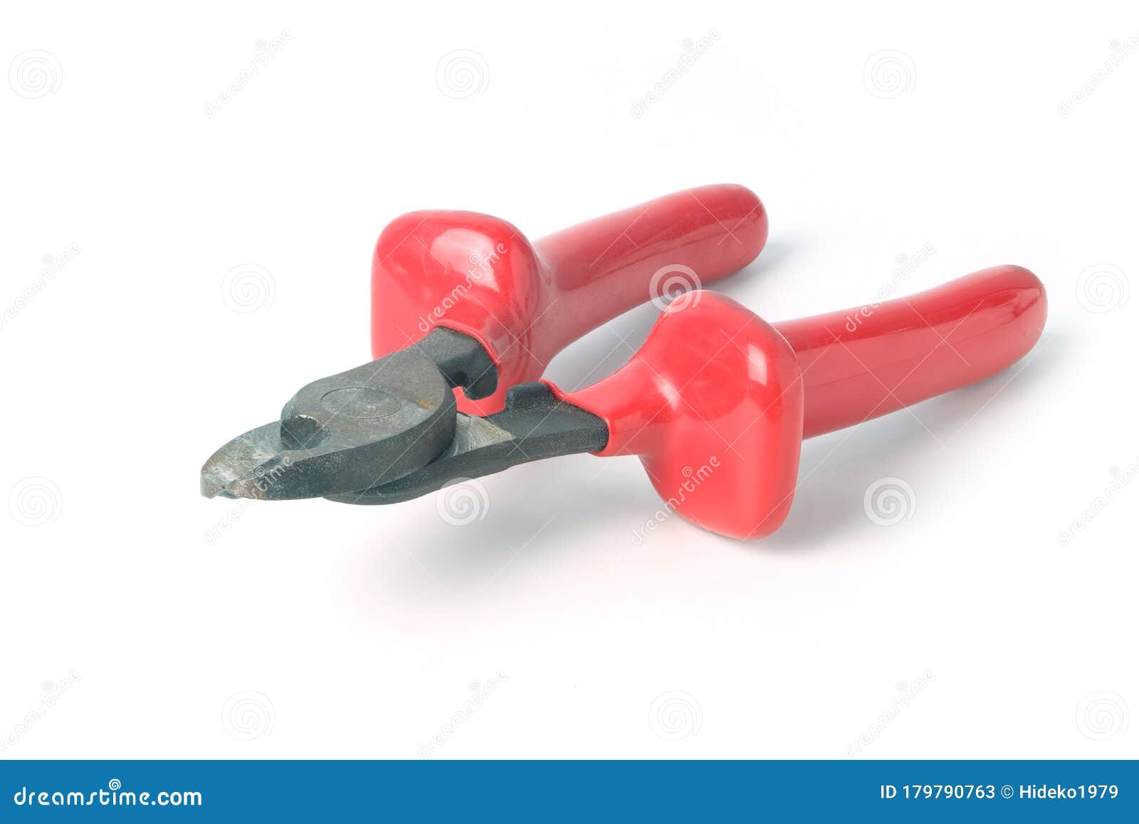 Metall Wire Cutters with Red Rubber Handles Isolated on White ...