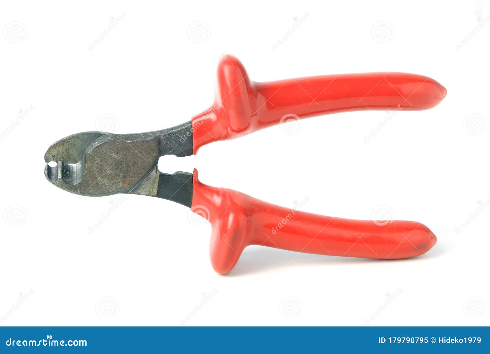 Metall Wire Cutters with Red Rubber Handles Isolated on White ...