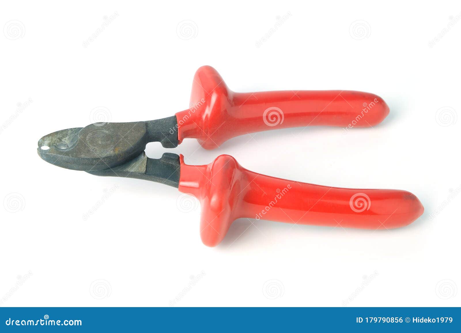 Metall Wire Cutters with Red Rubber Handles Isolated on White ...