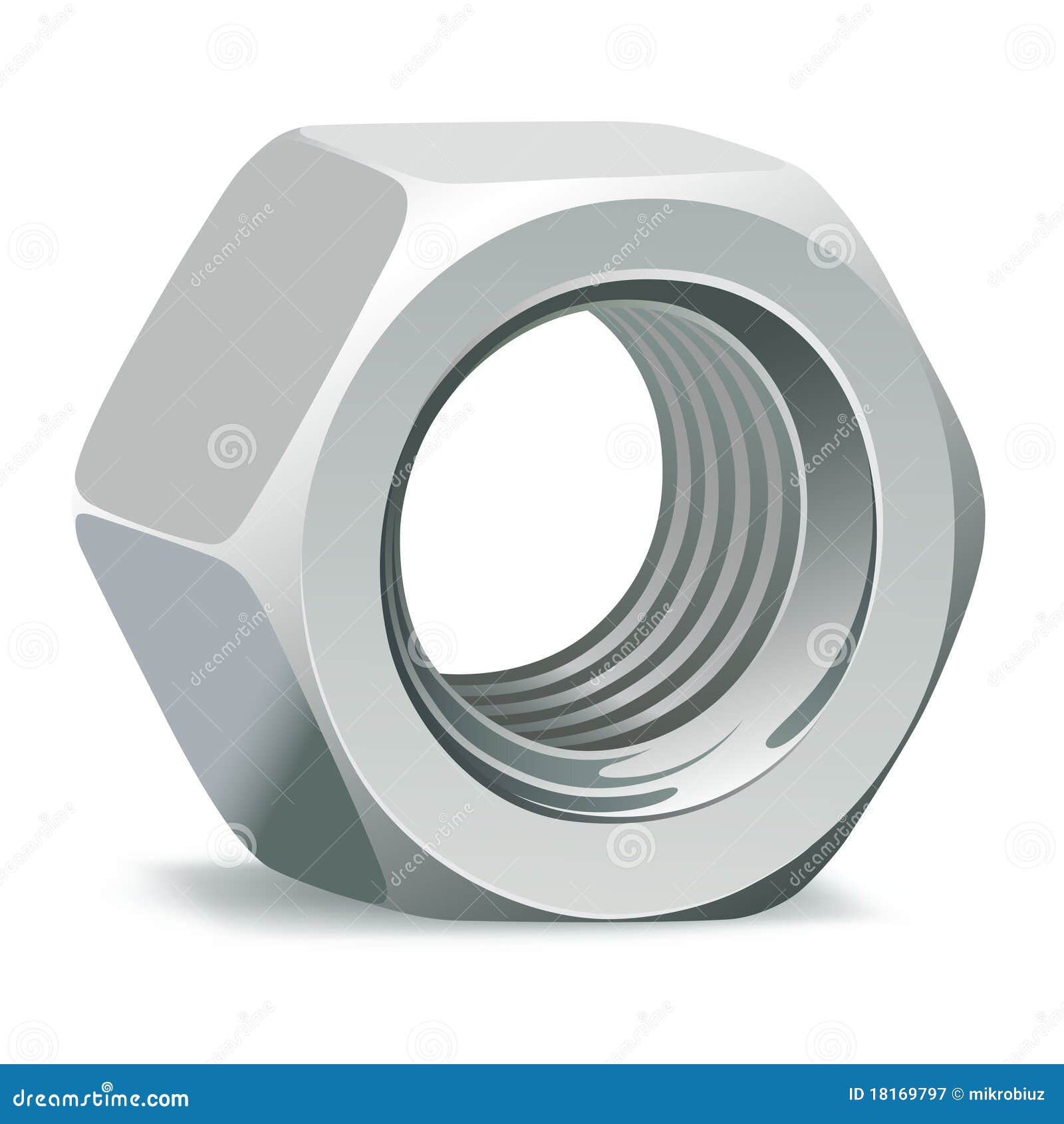 Metallic 3D nut stock vector. Illustration of technology - 18169797