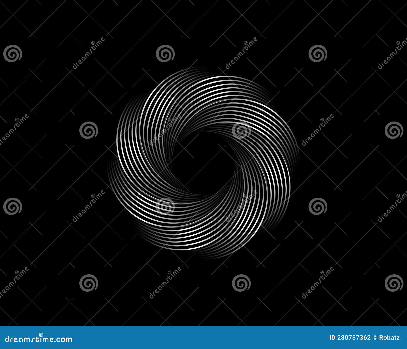 Metallic Abstract Flower Vortex, Vector Geometric Circles Logo Design ...