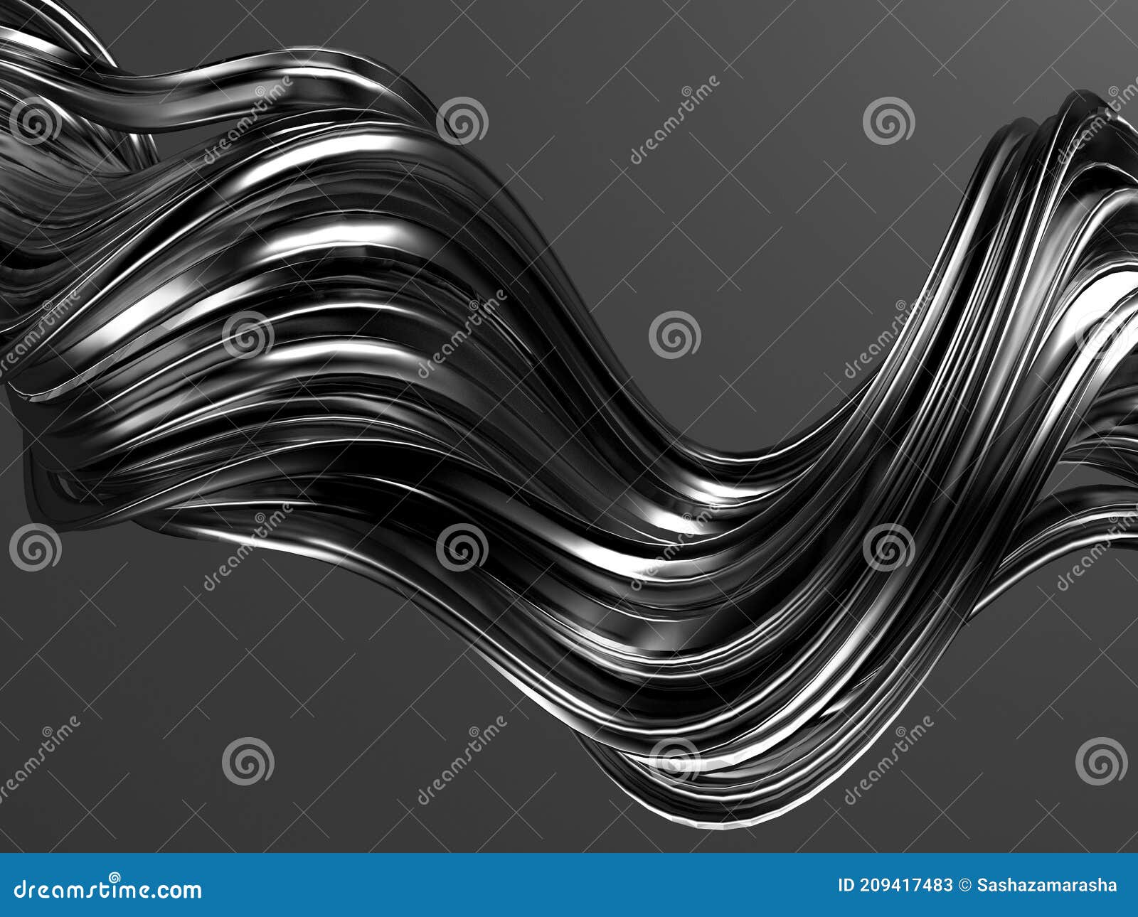 Metallic Abstract Wavy Liquid Background Stock Illustration ...